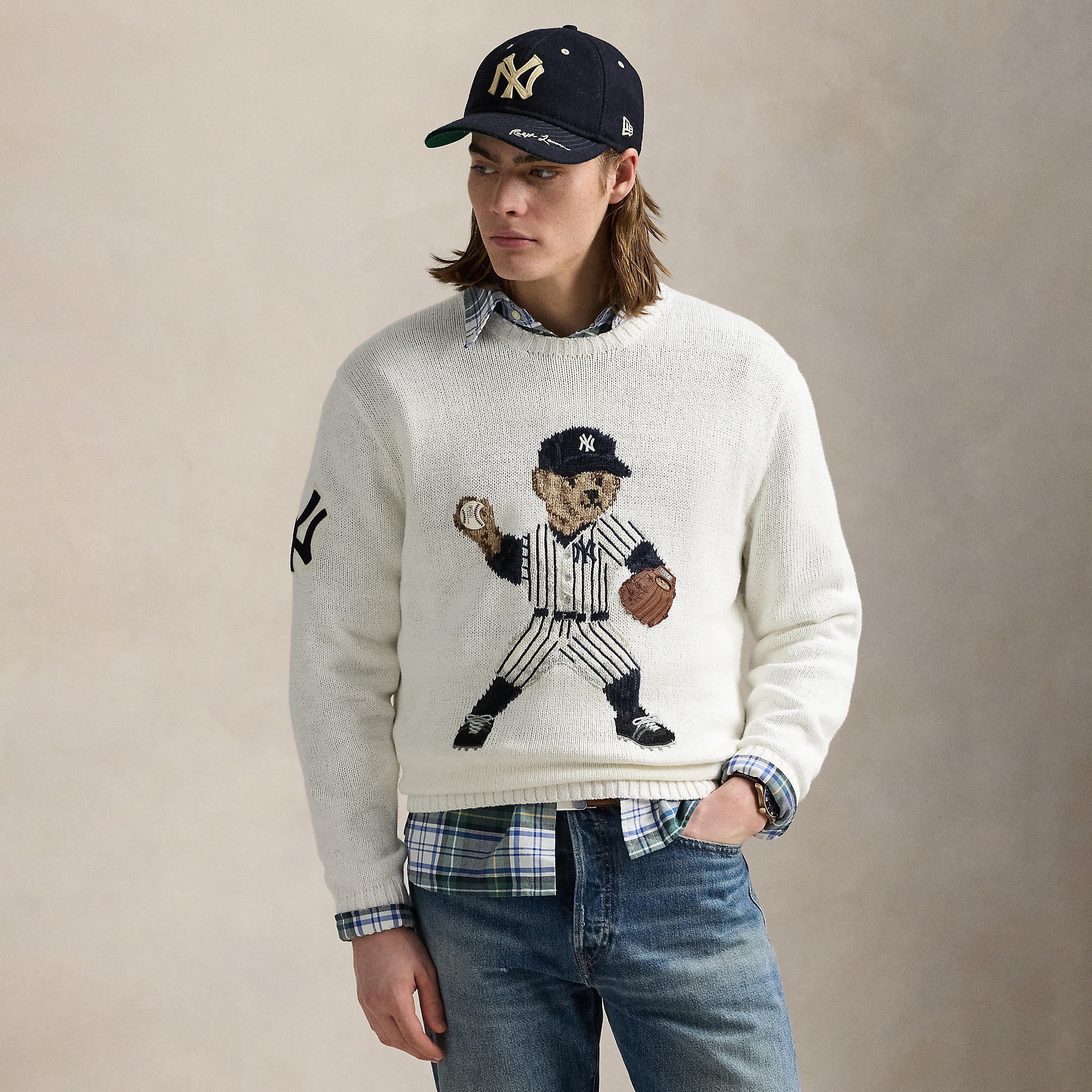 Polo Ralph Lauren White Yankees Bear Sweater - Walmart.com