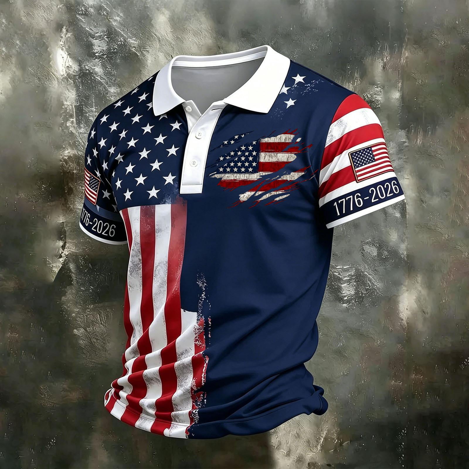 Polo Shirts for Men 250th America 1776 Shirts 4th Of July Shirts Men ...