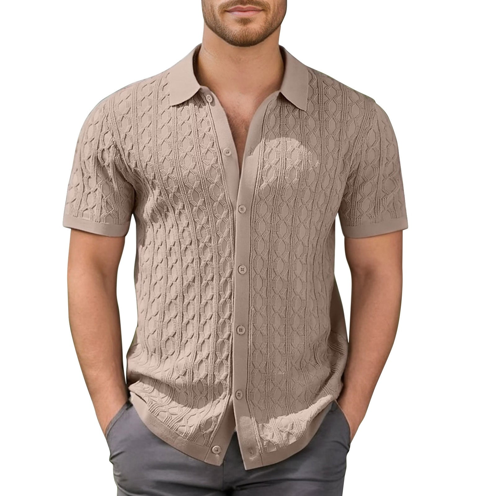 Polo Shirts for Men Compression Workout Neck Tee Men Tee Tops Neck ...