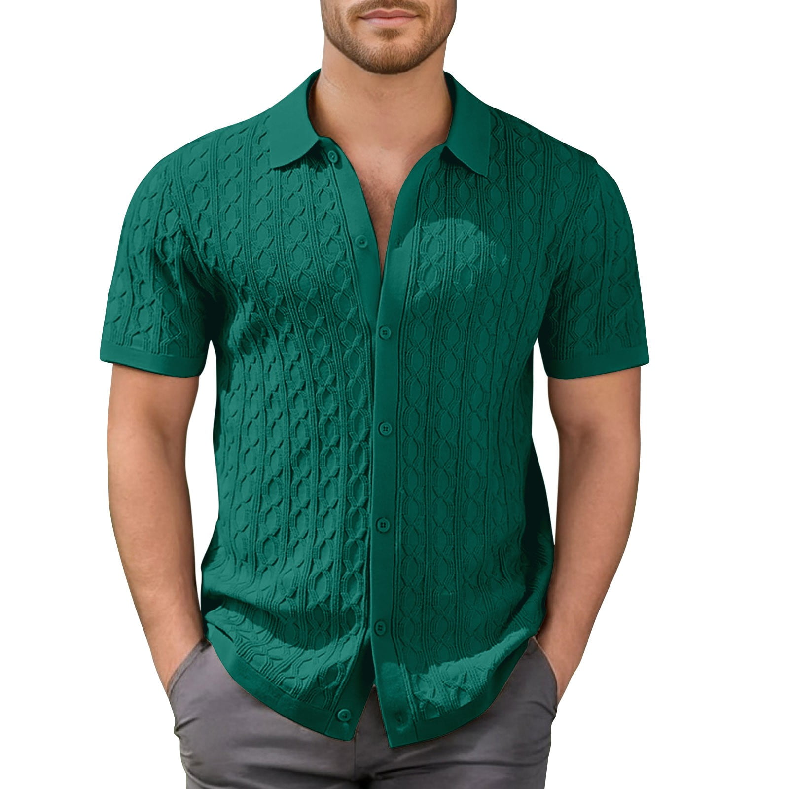 Polo Shirts for Men Compression Workout Neck Tee Men Tee Tops Neck ...