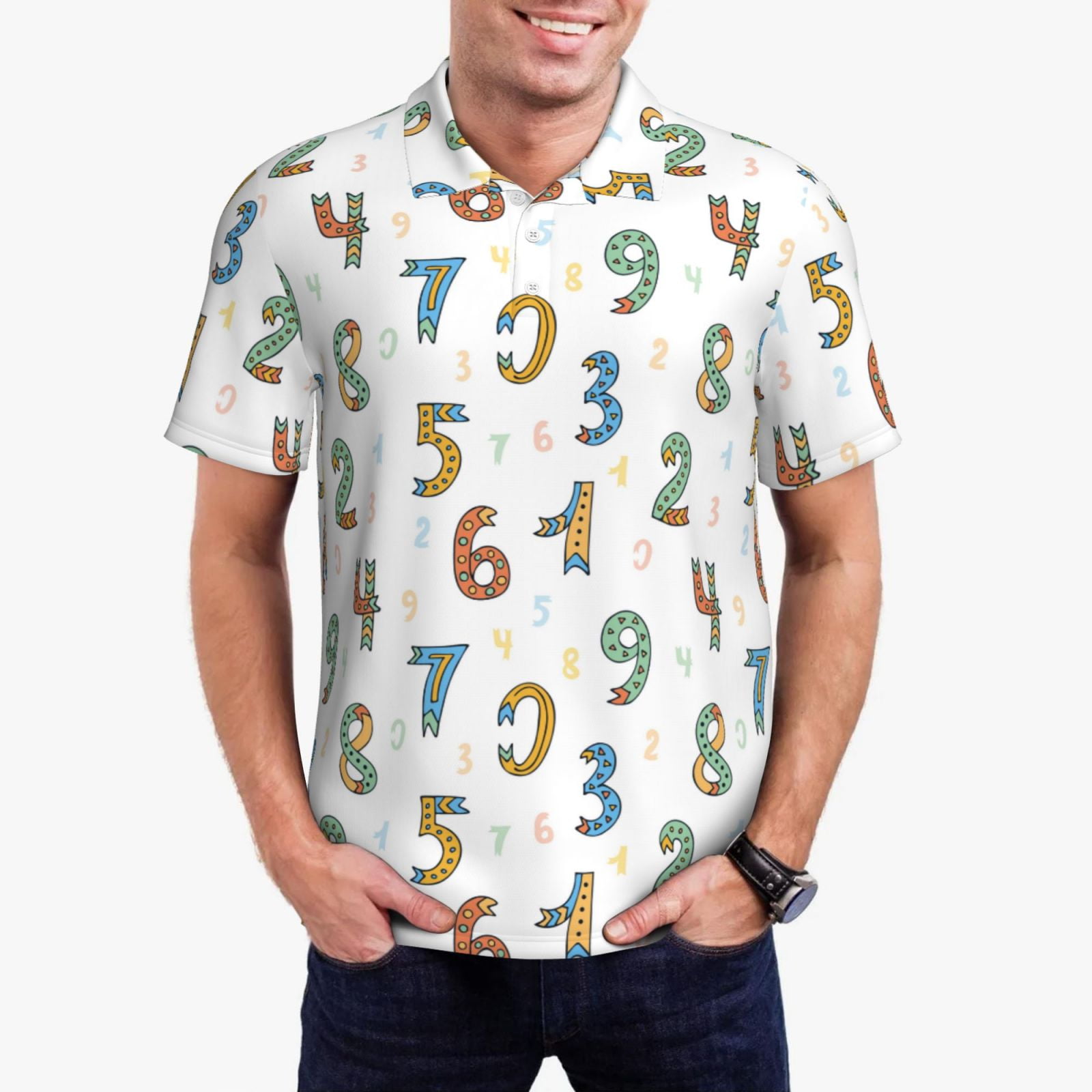 Polo Shirts for Men - Math number Print cartoon Soft Comfort Breathable ...