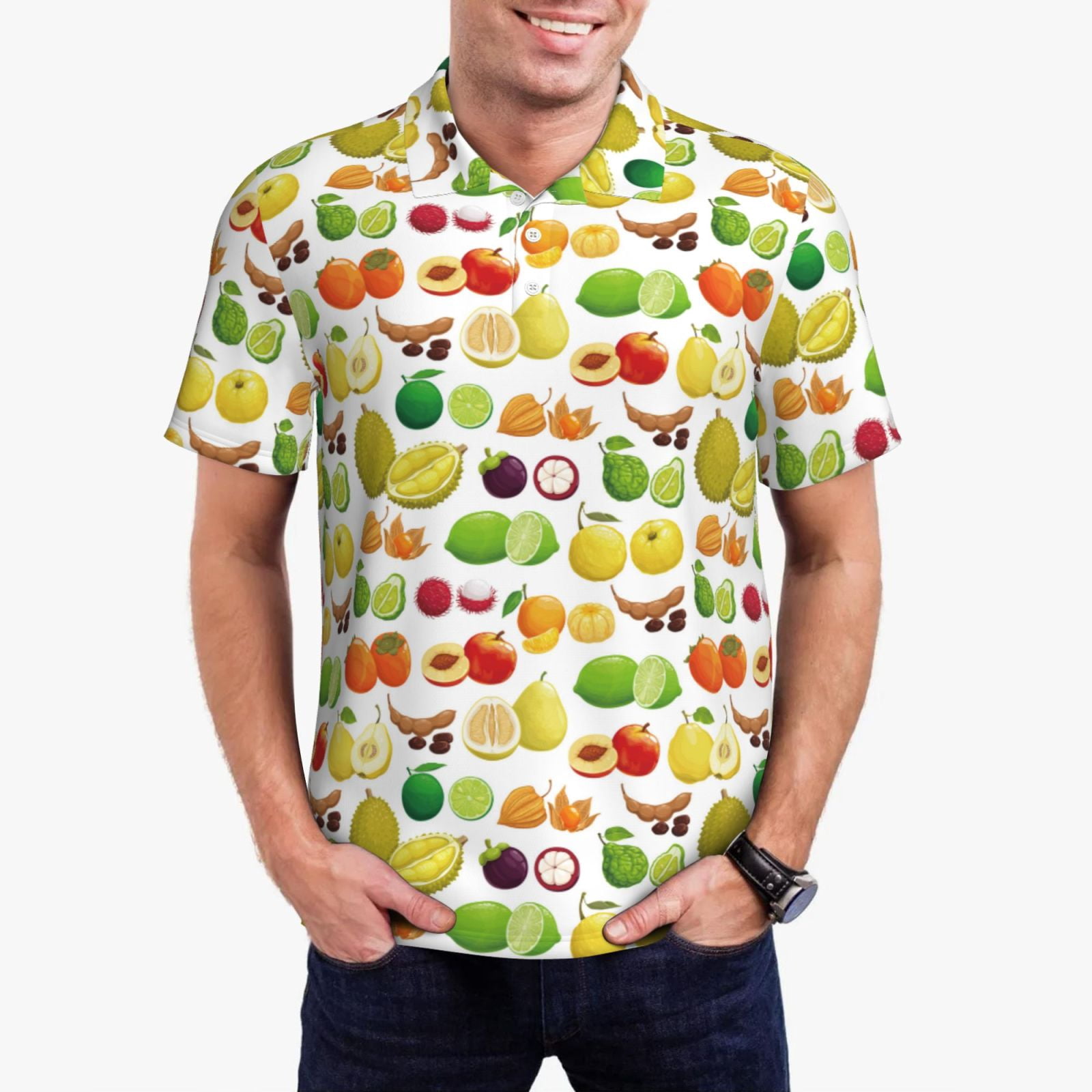 Polo Shirts for Men, Assorted fruits Cuteness Casual Mens Polo Shirts ...