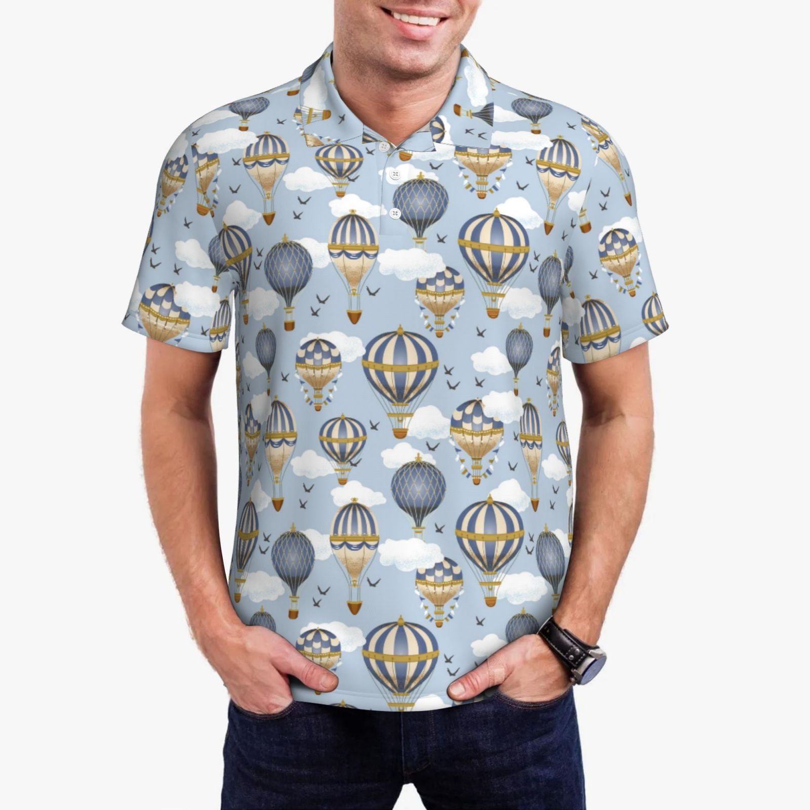 Polo Shirts for Men, Balloon Vintage Cuteness Casual Mens Polo Shirts ...