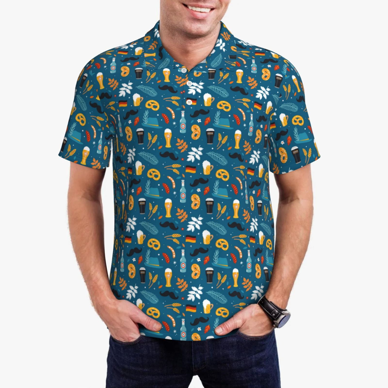 Polo Shirts for Men, Beer Bottles Cuteness Casual Mens Polo Shirts ...