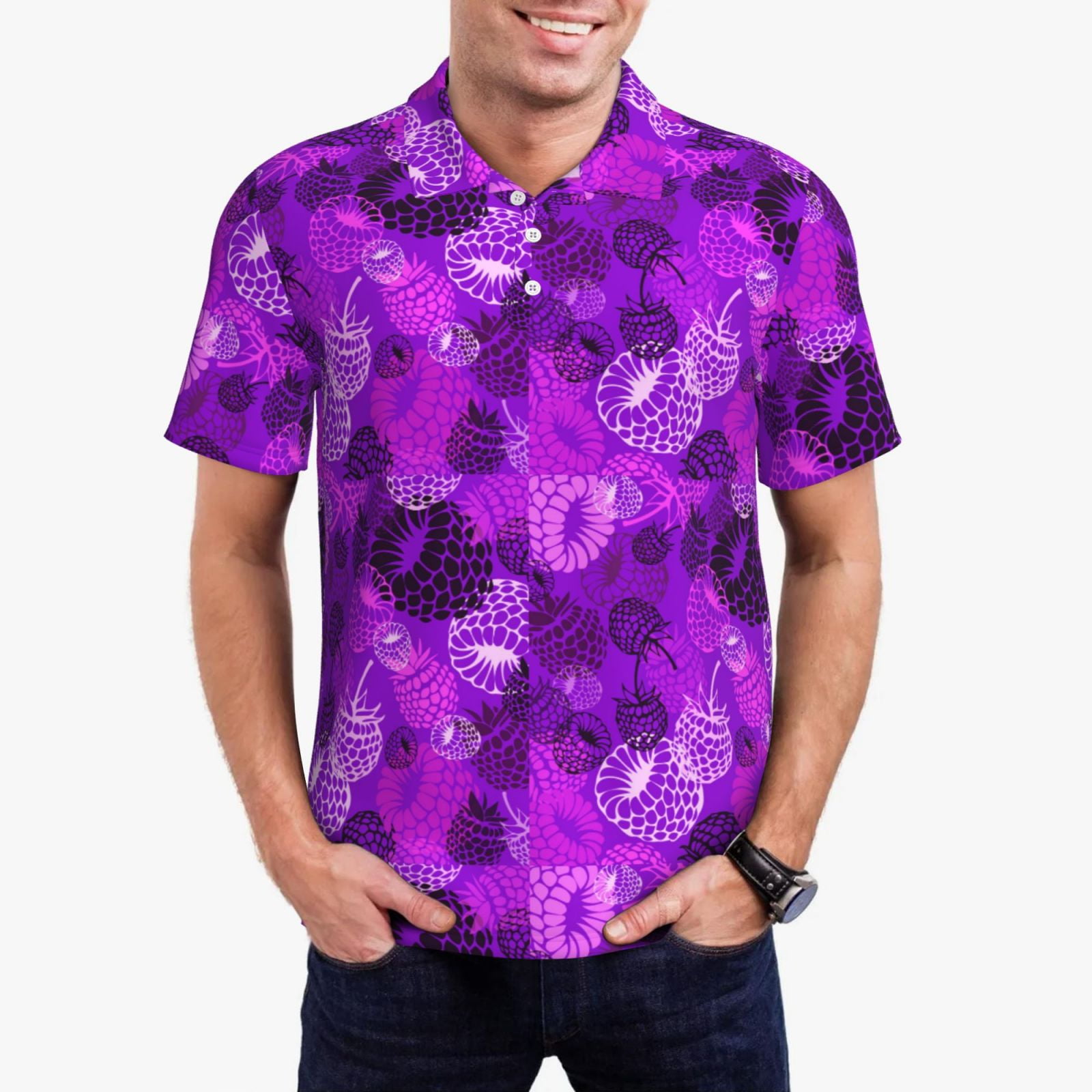 Polo Shirts for Men - Berry Raspberry Soft Comfort Breathable Casual ...