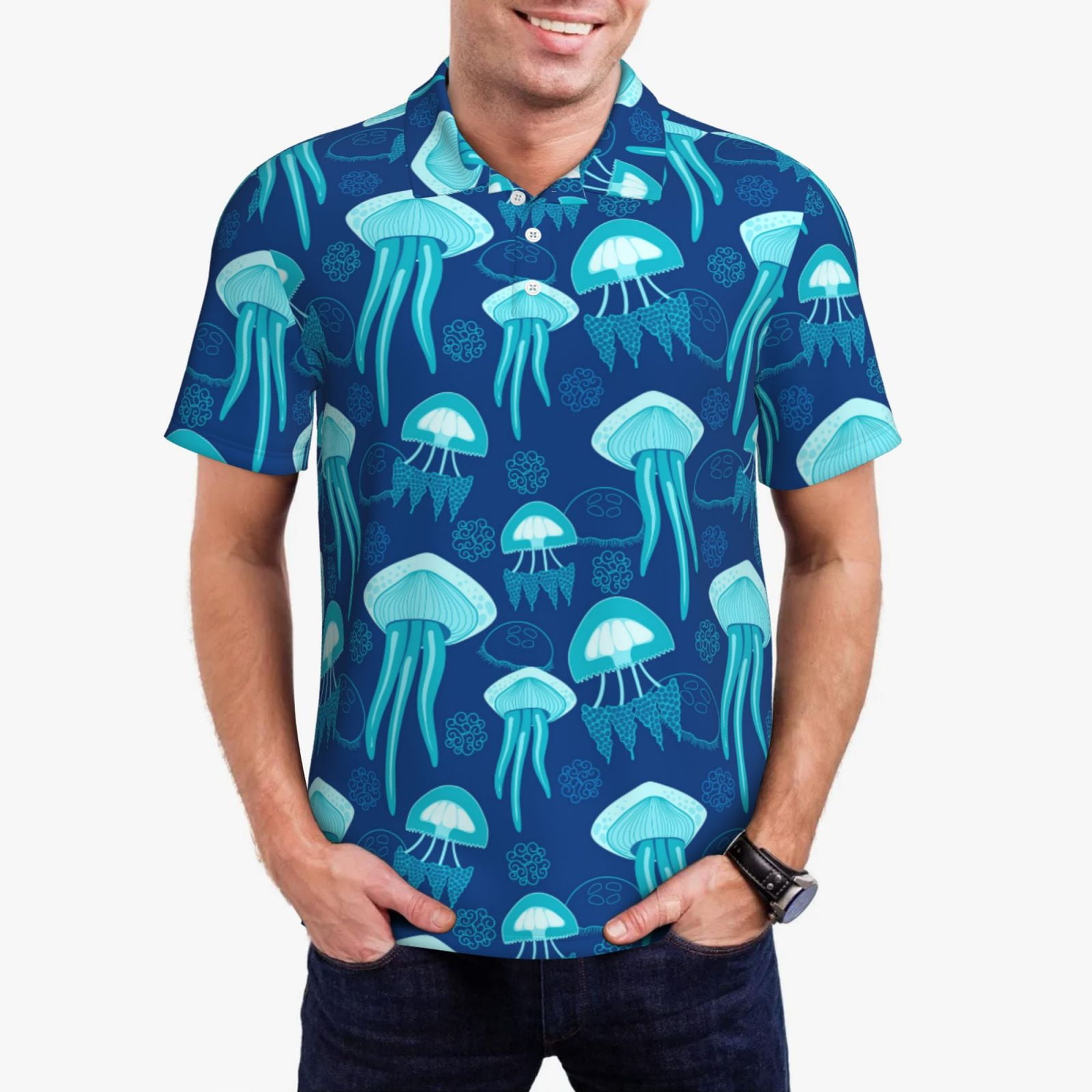Polo Shirts for Men - Blue Jellies Mens Polo Shirts Short Sleeve ...