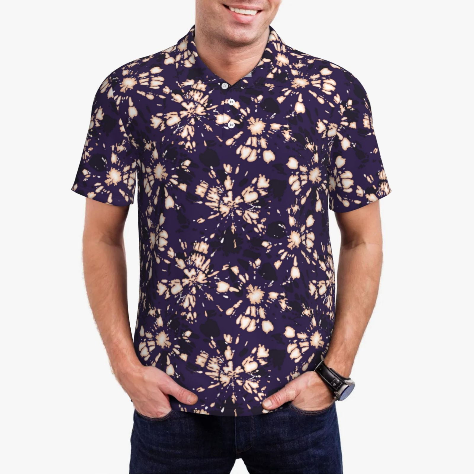 Polo Shirts for Men - Boho style pattern Classic Mens Polo Shirts ...