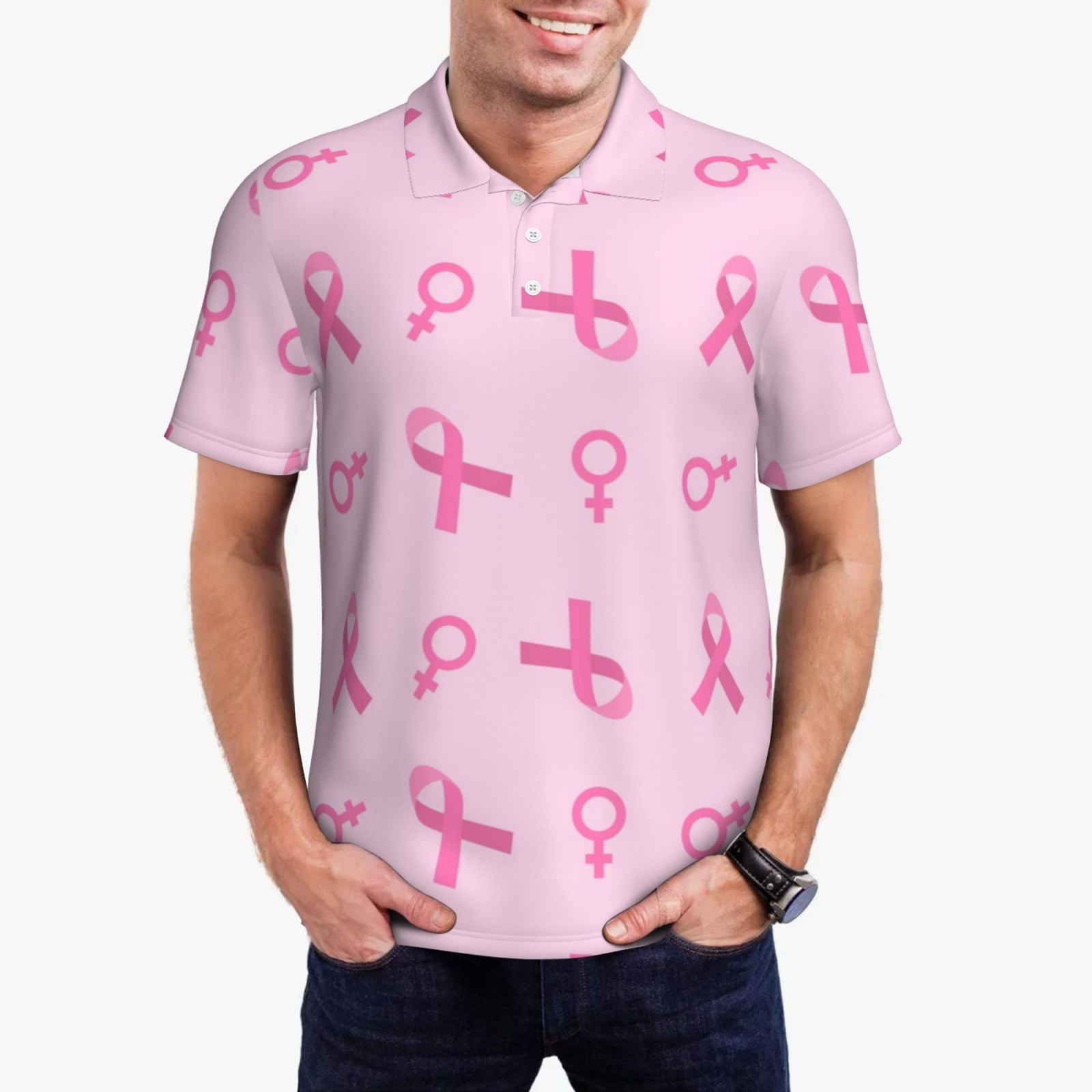 Polo Shirts for Men - Breast Cancer Awareness 1 Classic Mens Polo ...