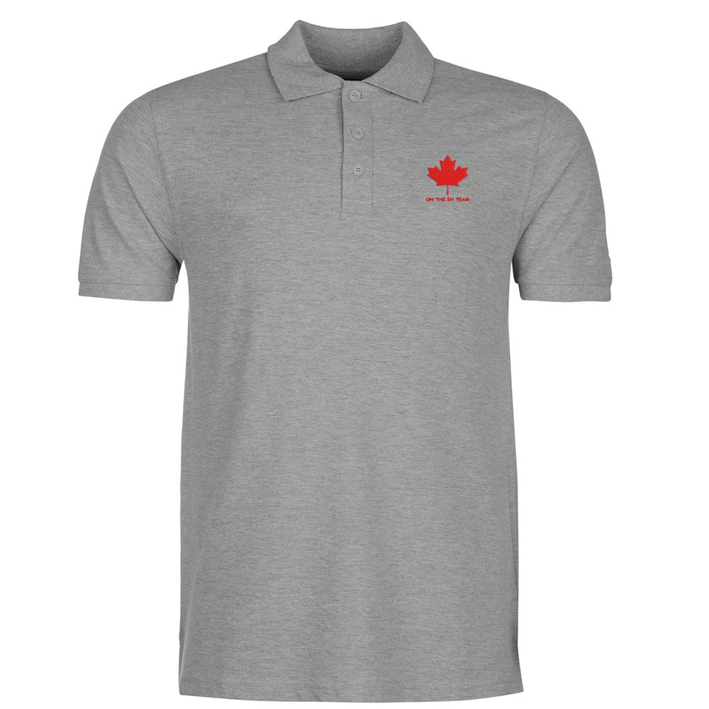 Polo Shirts for Men Canada on the Eh Team Embroidered Short Sleeve Mens ...