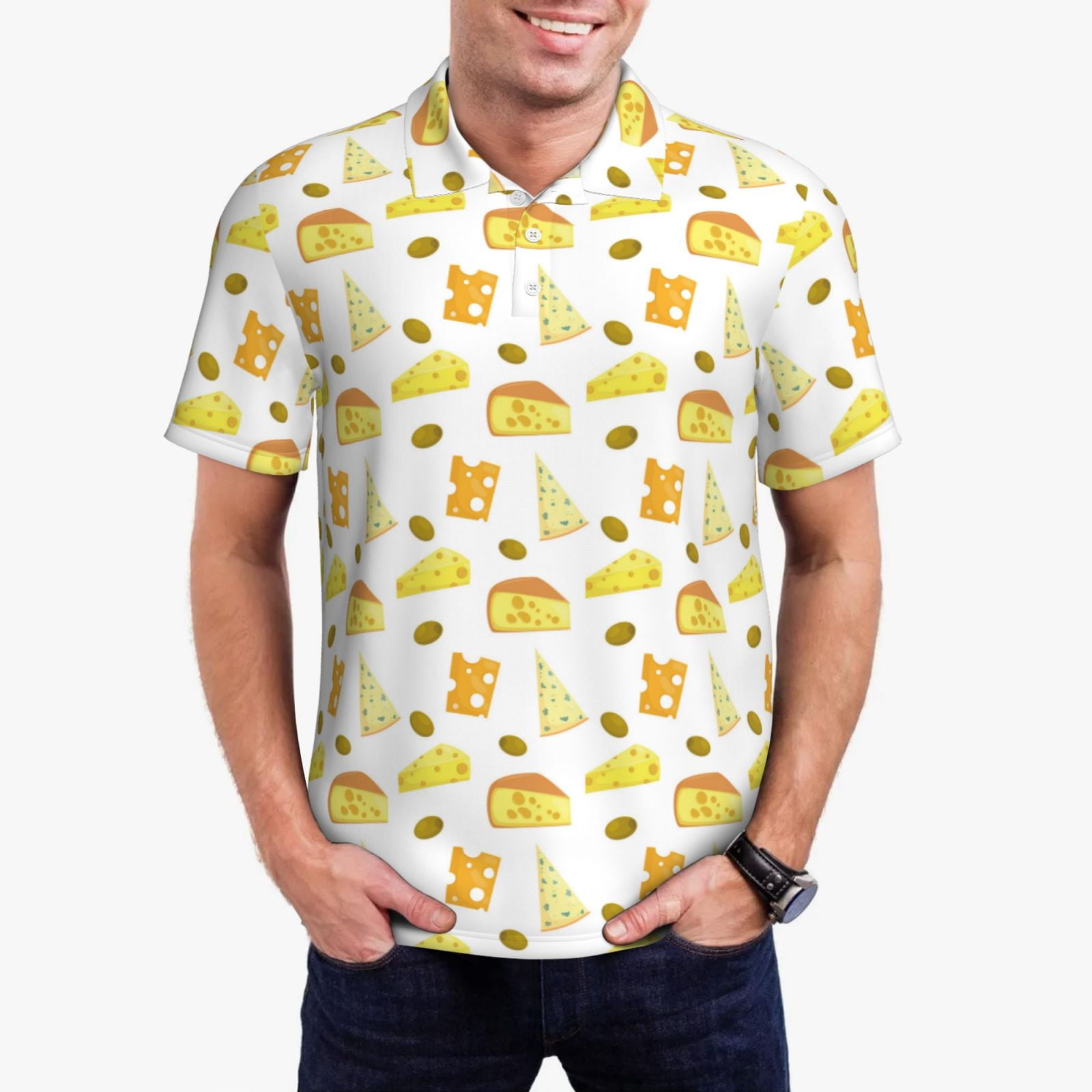 Polo Shirts for Men - Cheese Cake Classic Mens Polo Shirts Casual Short ...