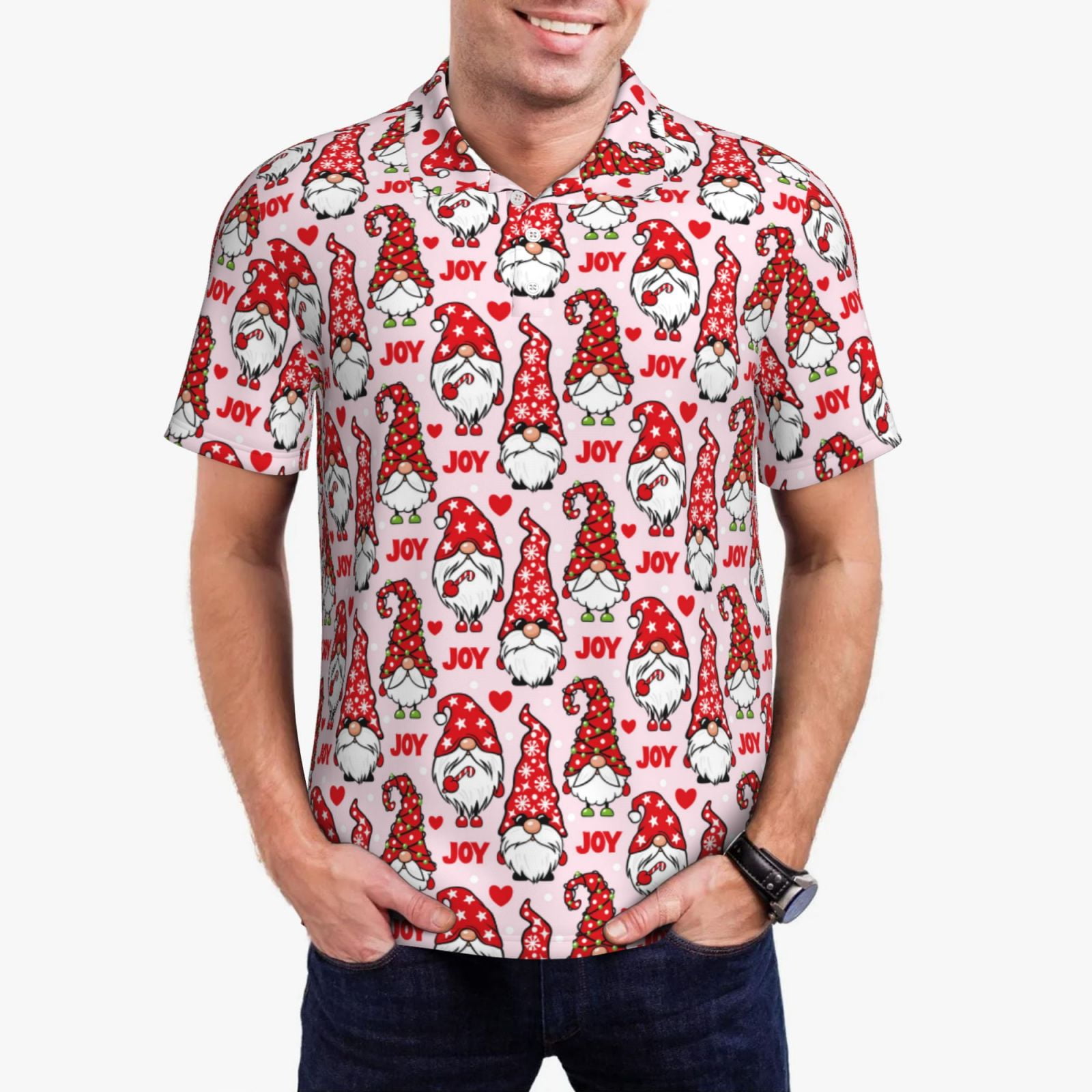 Polo Shirts for Men - Christmas Gnome Classic Mens Polo Shirts Casual ...