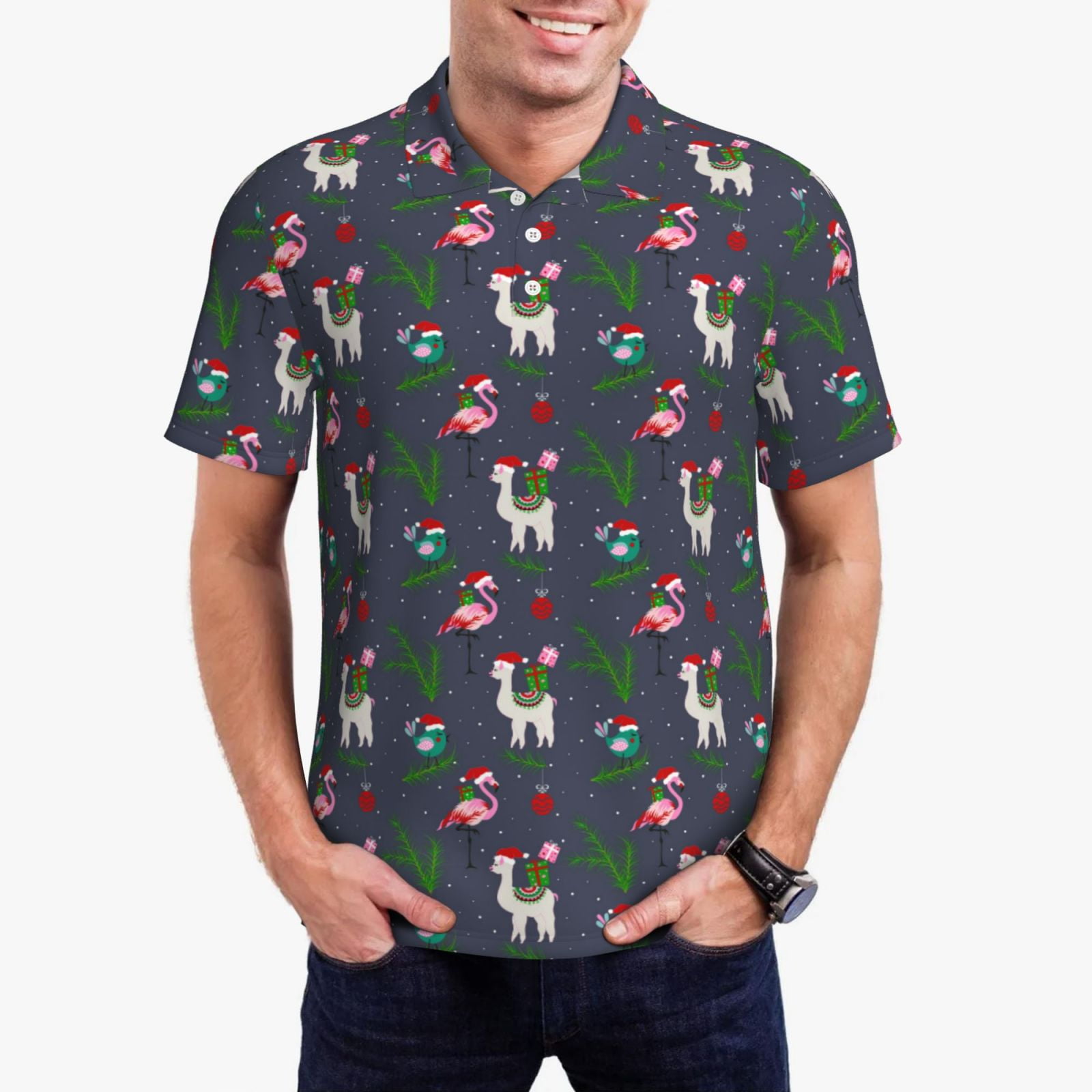 Polo Shirts for Men - Christmas Party Mens Polo Shirts Short Sleeve ...