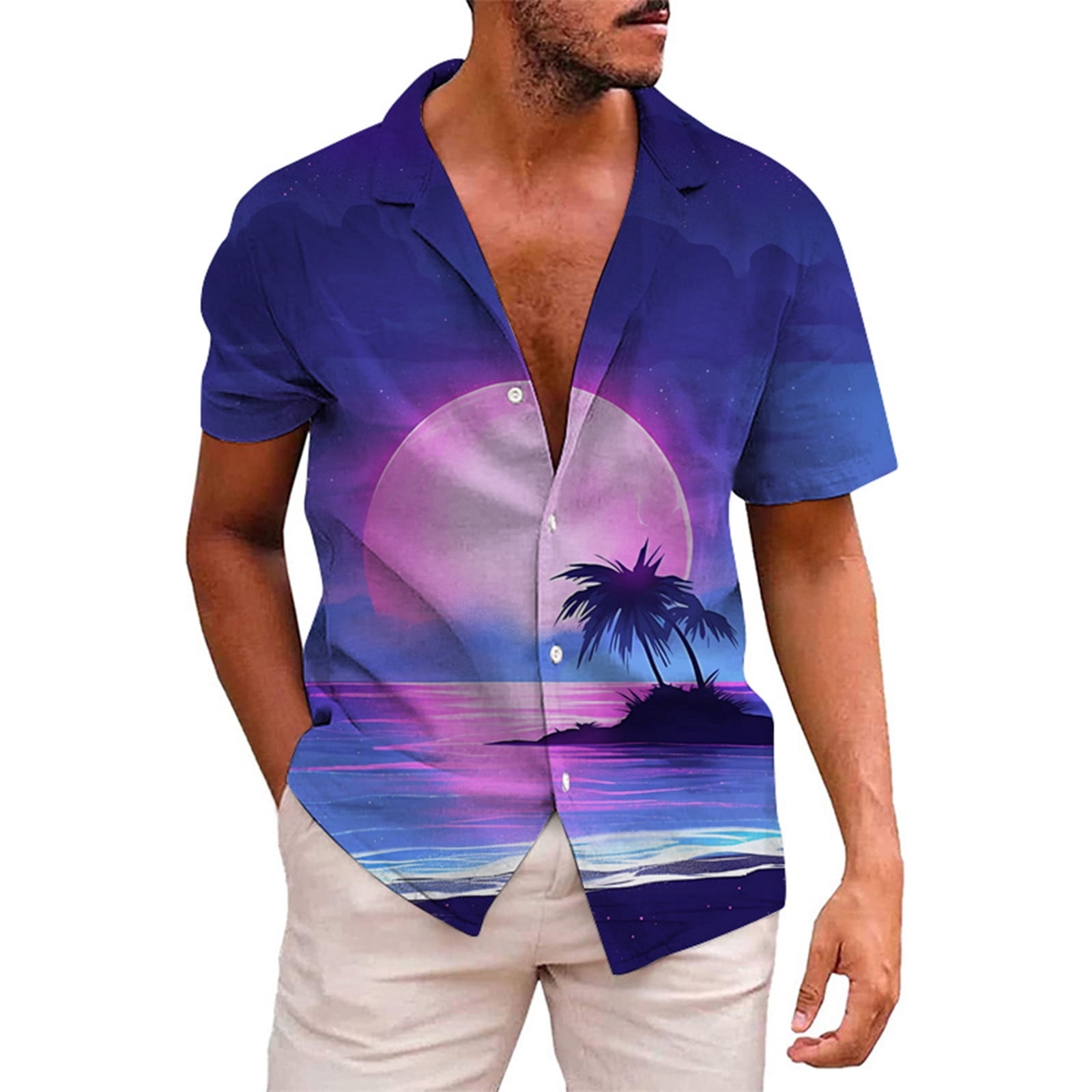 Polo Shirts for Men Coconut Tree Theme Short Sleeve Summer Casual ...