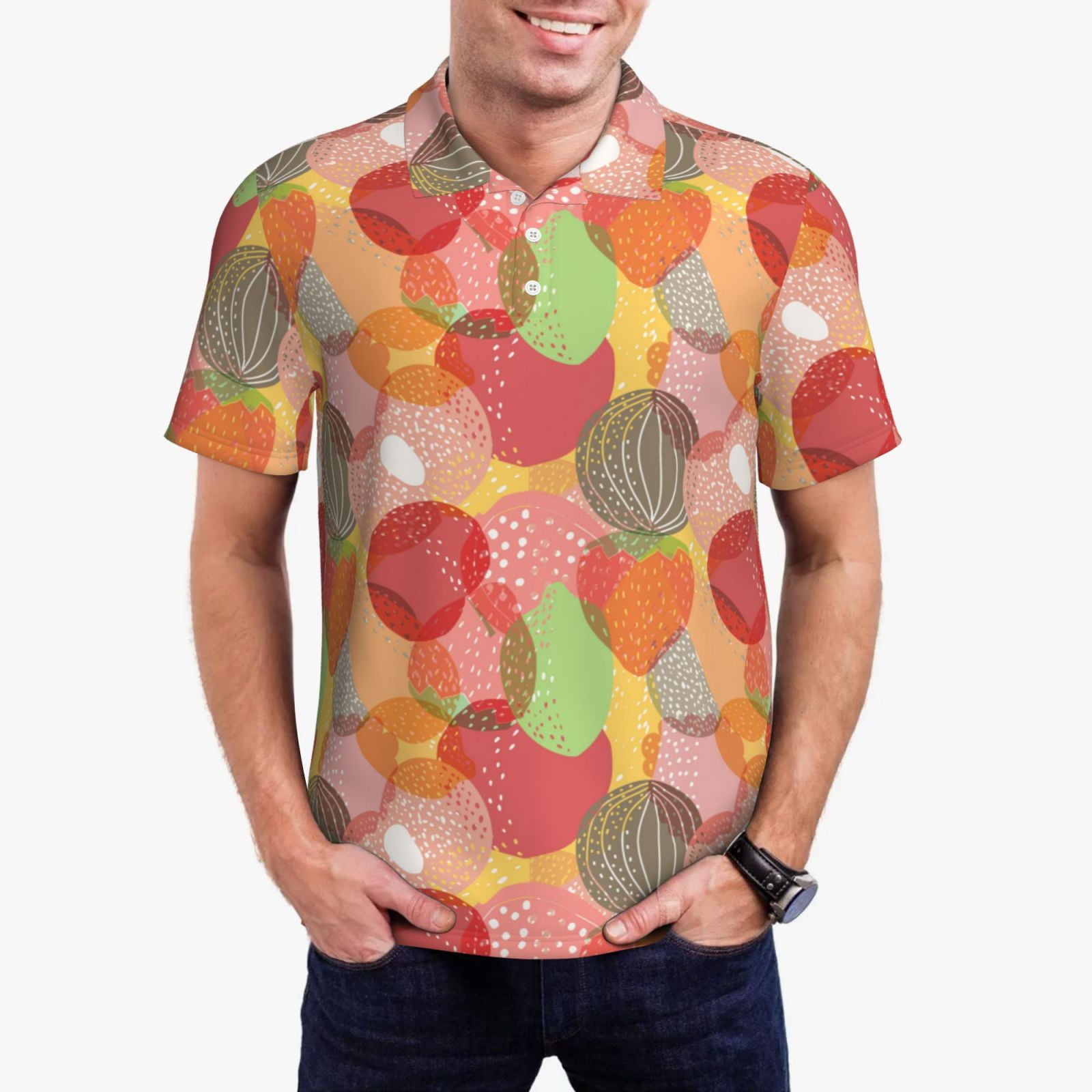 Polo Shirts for Men, Colorful fruit Soft Casual Mens Polo Shirts Short ...