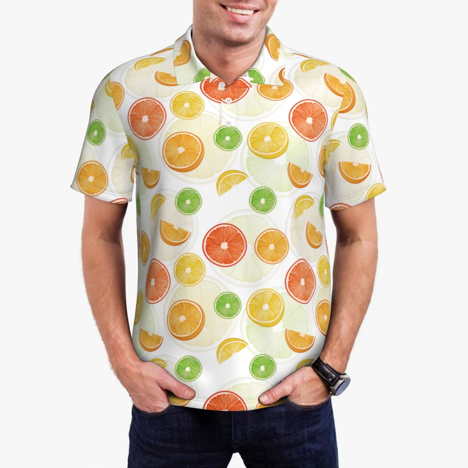Polo Shirts for Men - Colorful lemons Mens Polo Shirts Short Sleeve ...