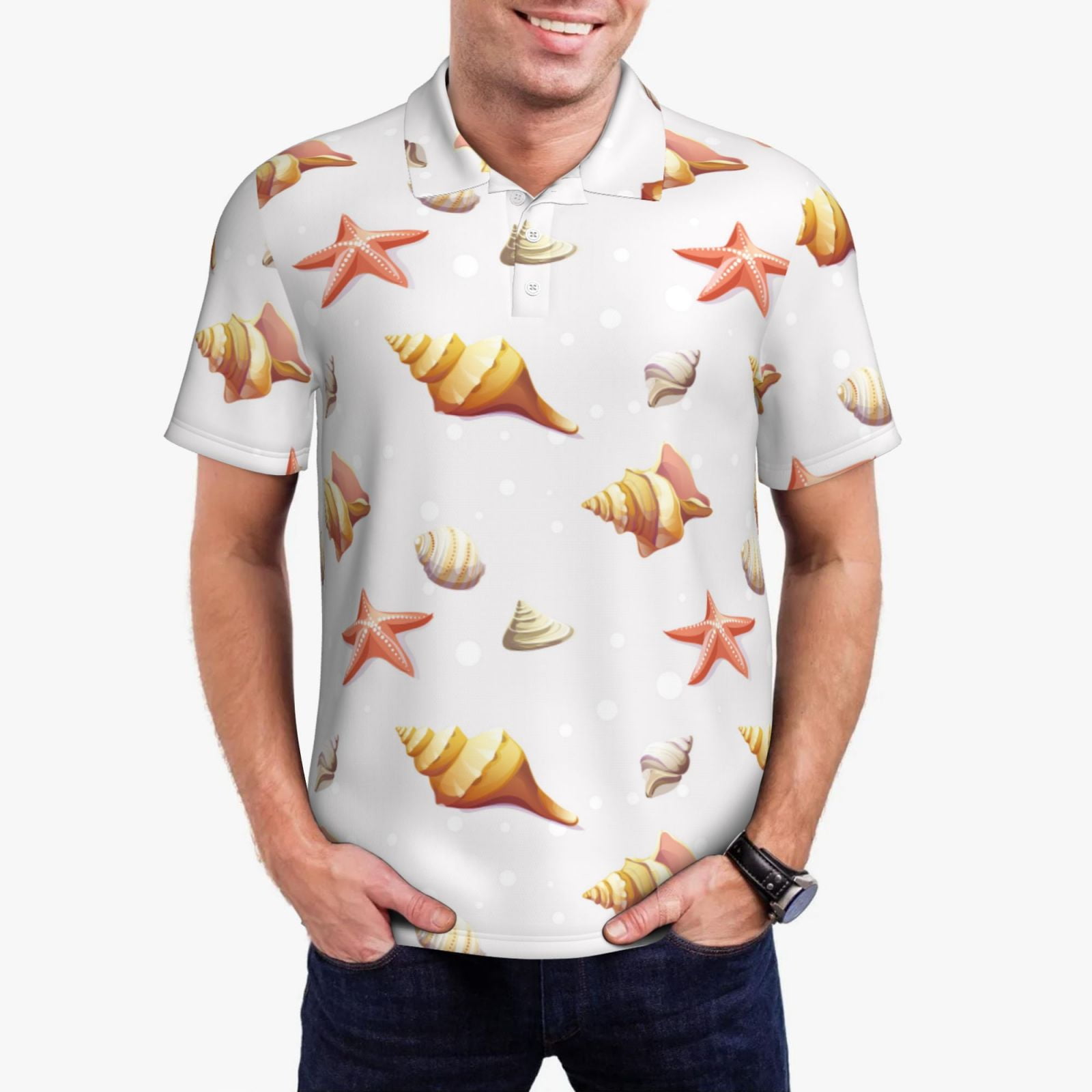 Polo Shirts for Men, Conch Shells Print No.902 Cuteness Casual Mens ...