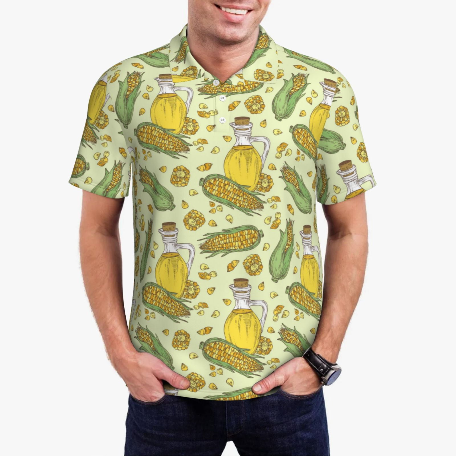 Polo Shirts for Men - Corn And Corn Oil Soft Comfort Breathable Casual ...