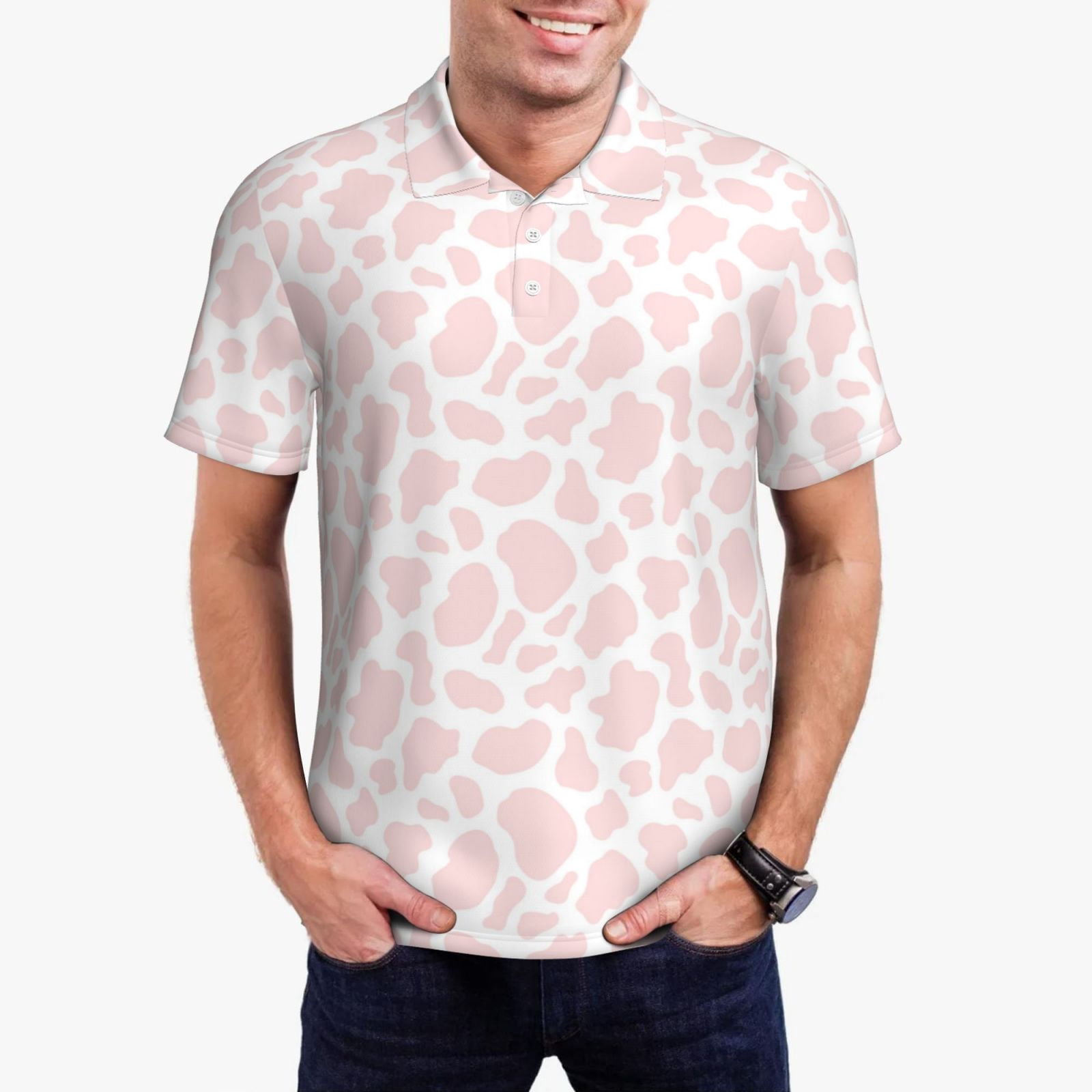 Polo Shirts for Men, Cow 1 Cuteness Casual Mens Polo Shirts Short ...