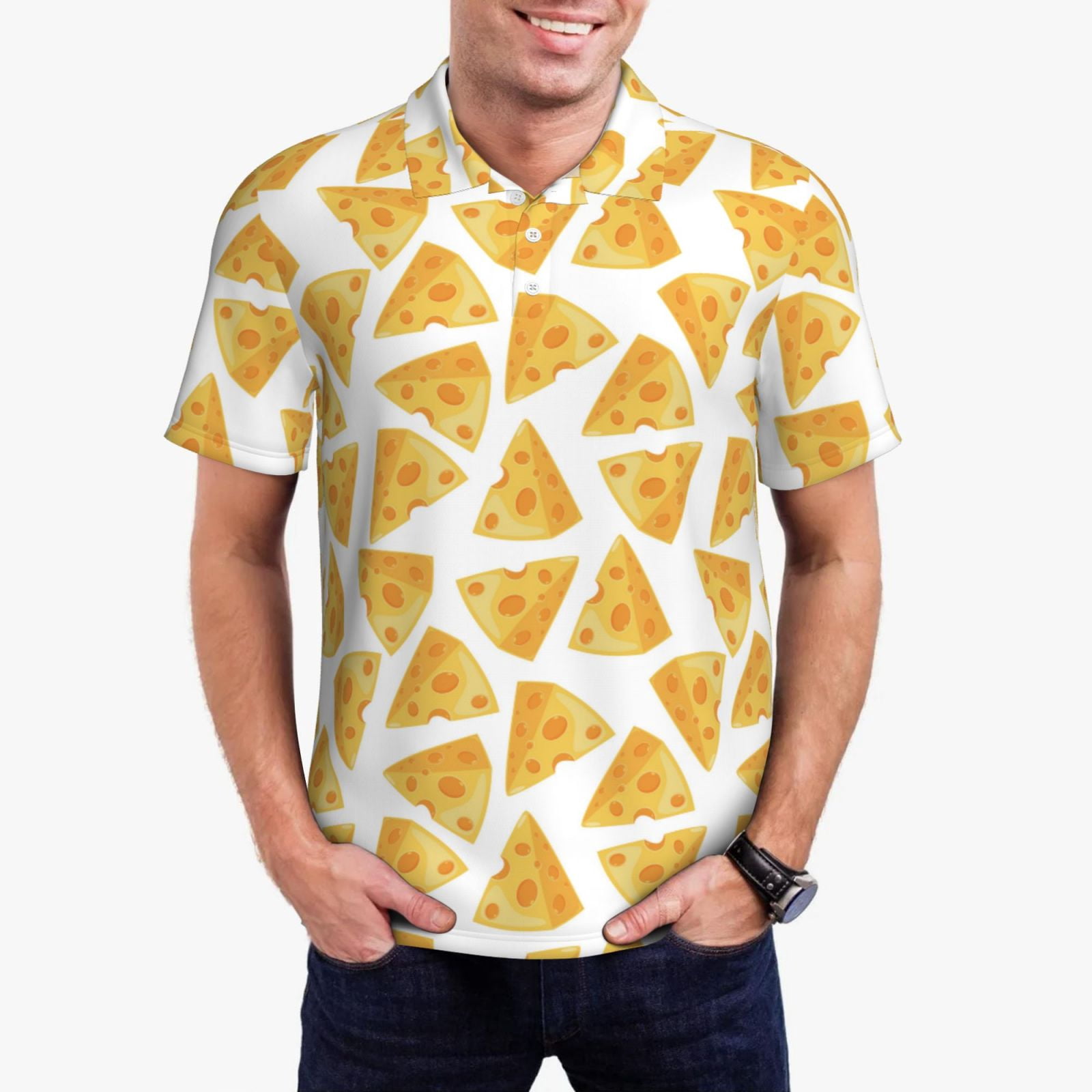 Polo Shirts for Men, Cute Cheese Cuteness Casual Mens Polo Shirts Short ...