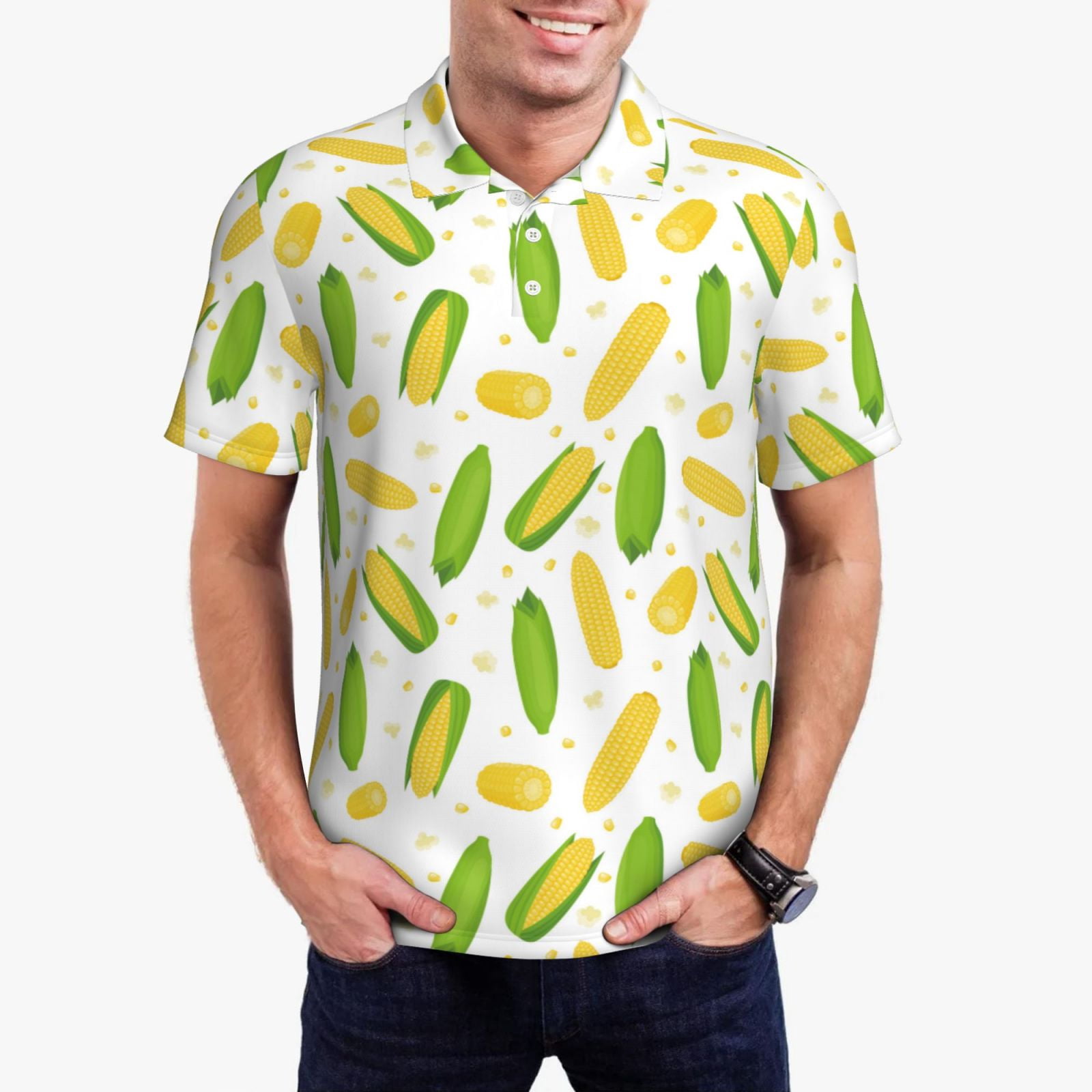 Polo Shirts for Men - Cute Full Corn Soft Comfort Breathable Casual ...