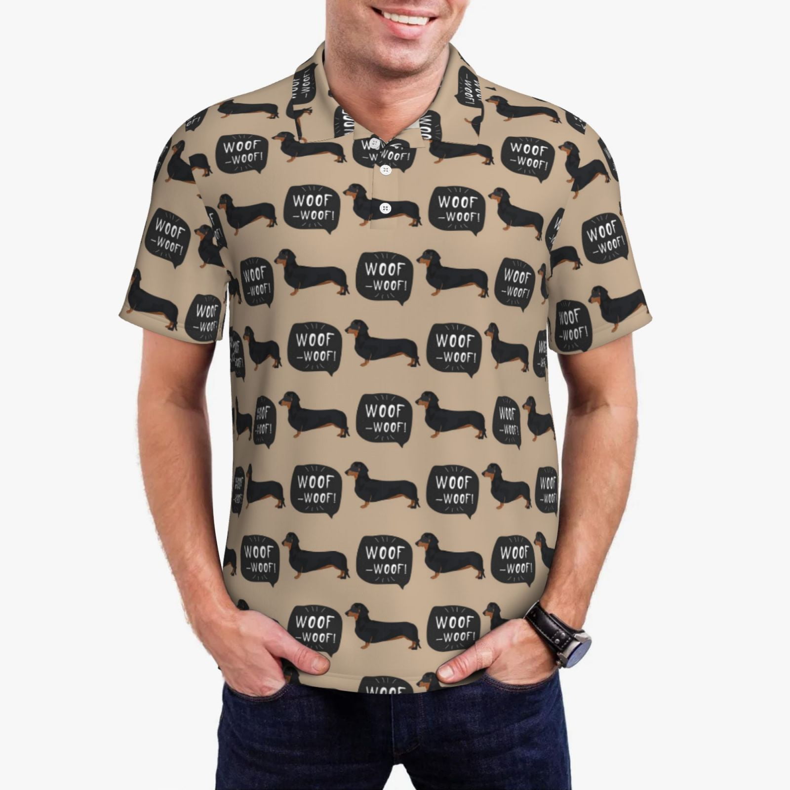 Polo Shirts for Men - Dachshund Dog Puppy No.1015 Classic Mens Polo ...