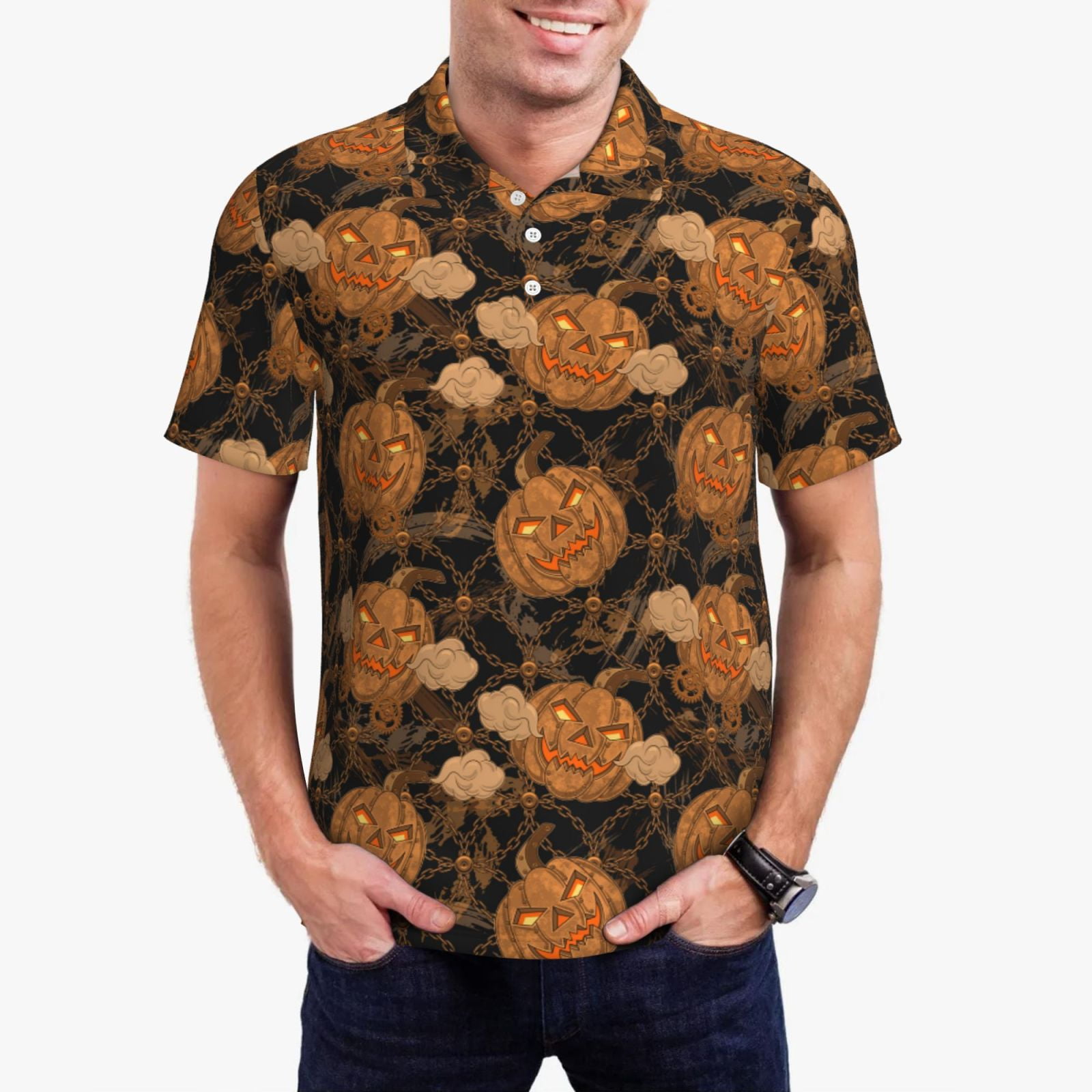 Polo Shirts for Men - Halloween4 Mens Polo Shirts Short Sleeve, Button ...
