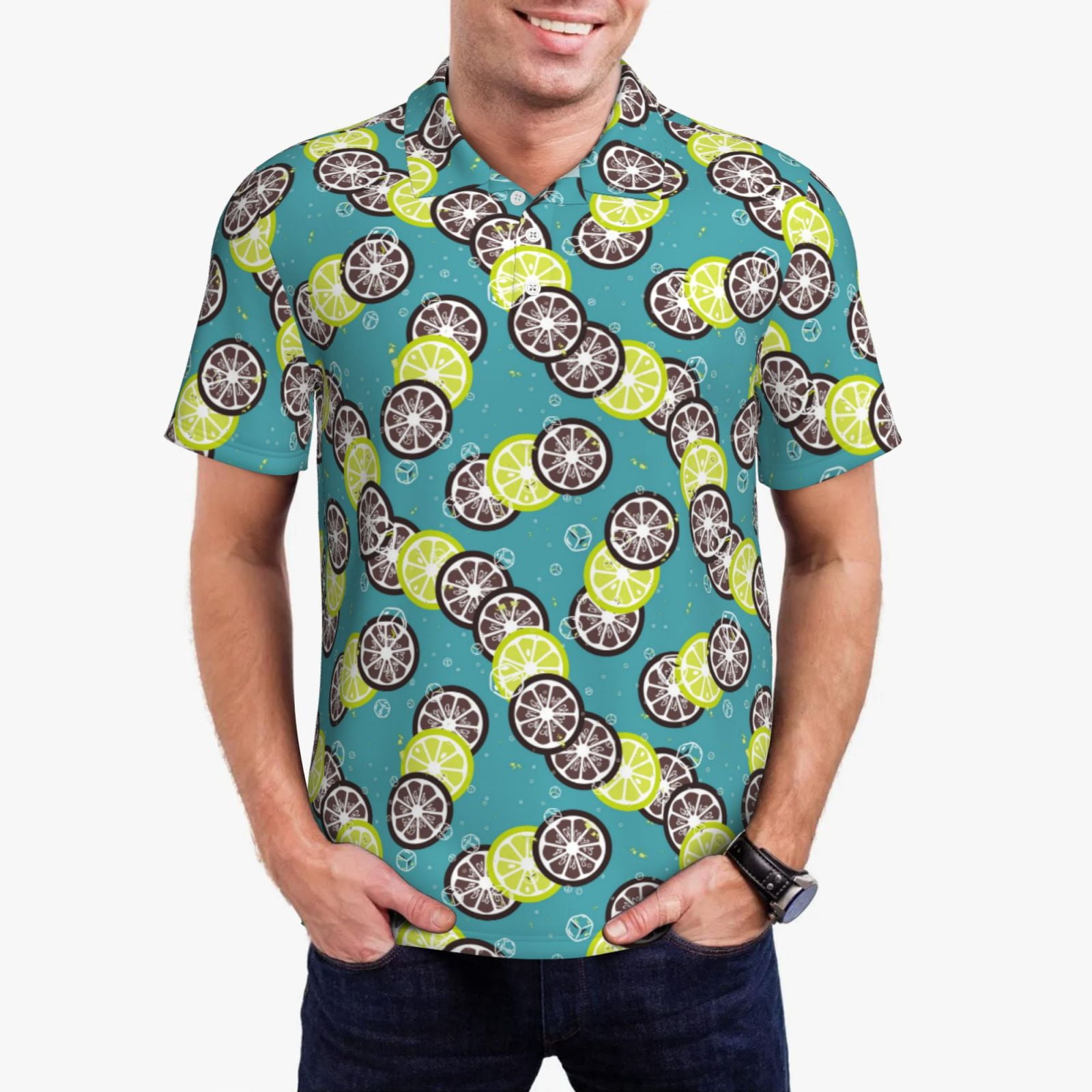 Polo Shirts for Men, Lemon bubble Cuteness Casual Mens Polo Shirts ...