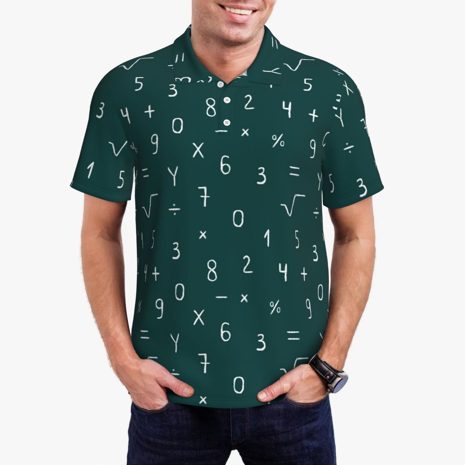 Polo Shirts for Men - Math Print funny Classic Mens Polo Shirts Casual ...
