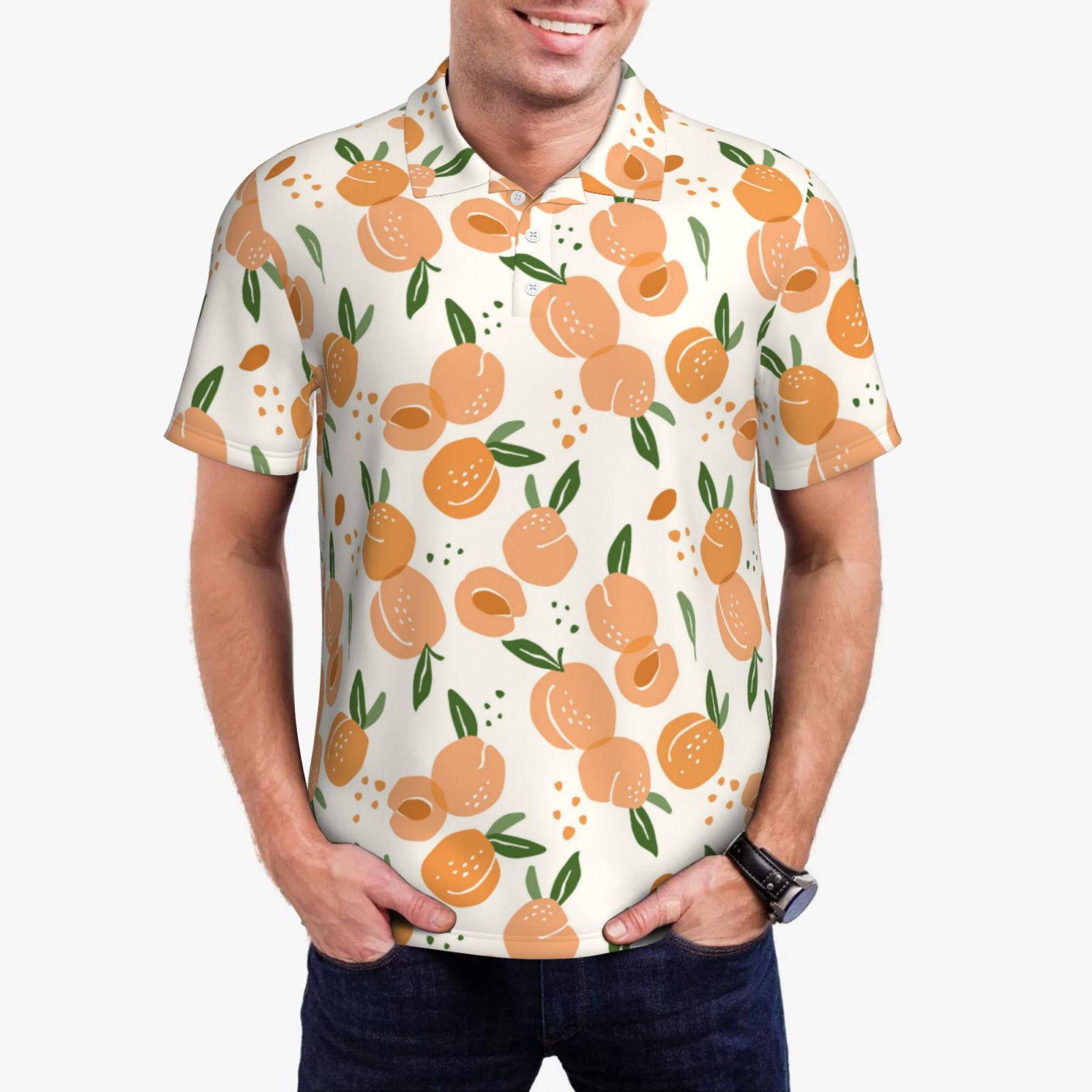 Polo Shirts for Men, Peaches Soft Casual Mens Polo Shirts Short Sleeve ...