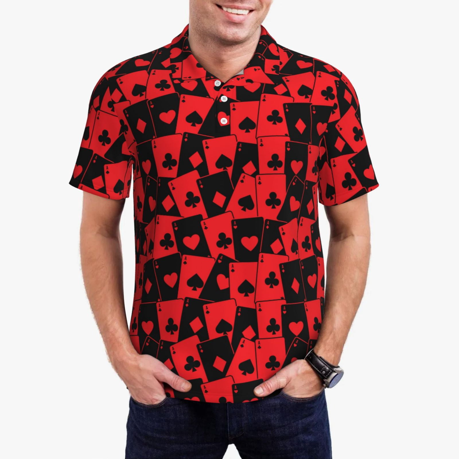 Polo Shirts for Men - Playing Cards Classic Mens Polo Shirts Casual ...