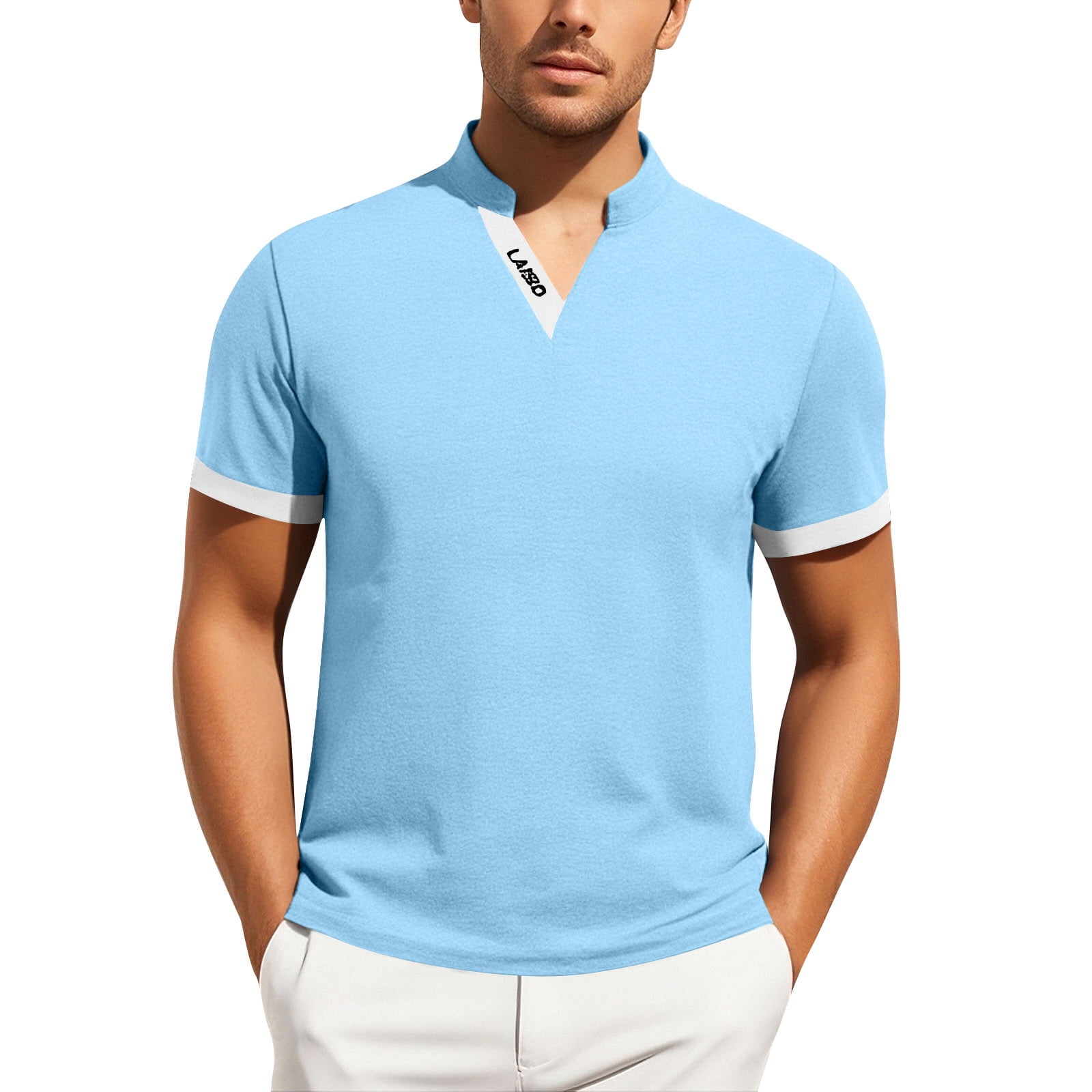 Polo Shirts for Men Summer Textured Sports Casual Short Sleeve Top ...