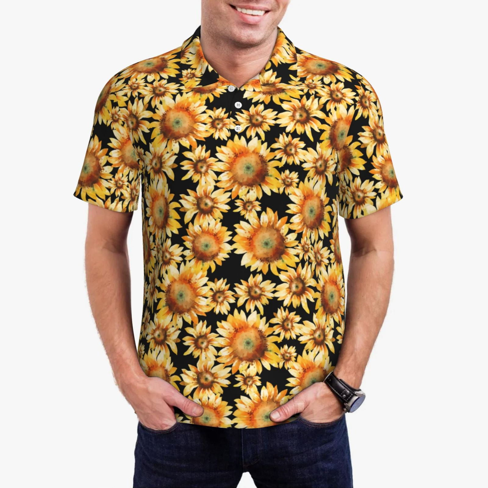 Polo Shirts for Men - Sunflowers 1 Classic Mens Polo Shirts Casual ...