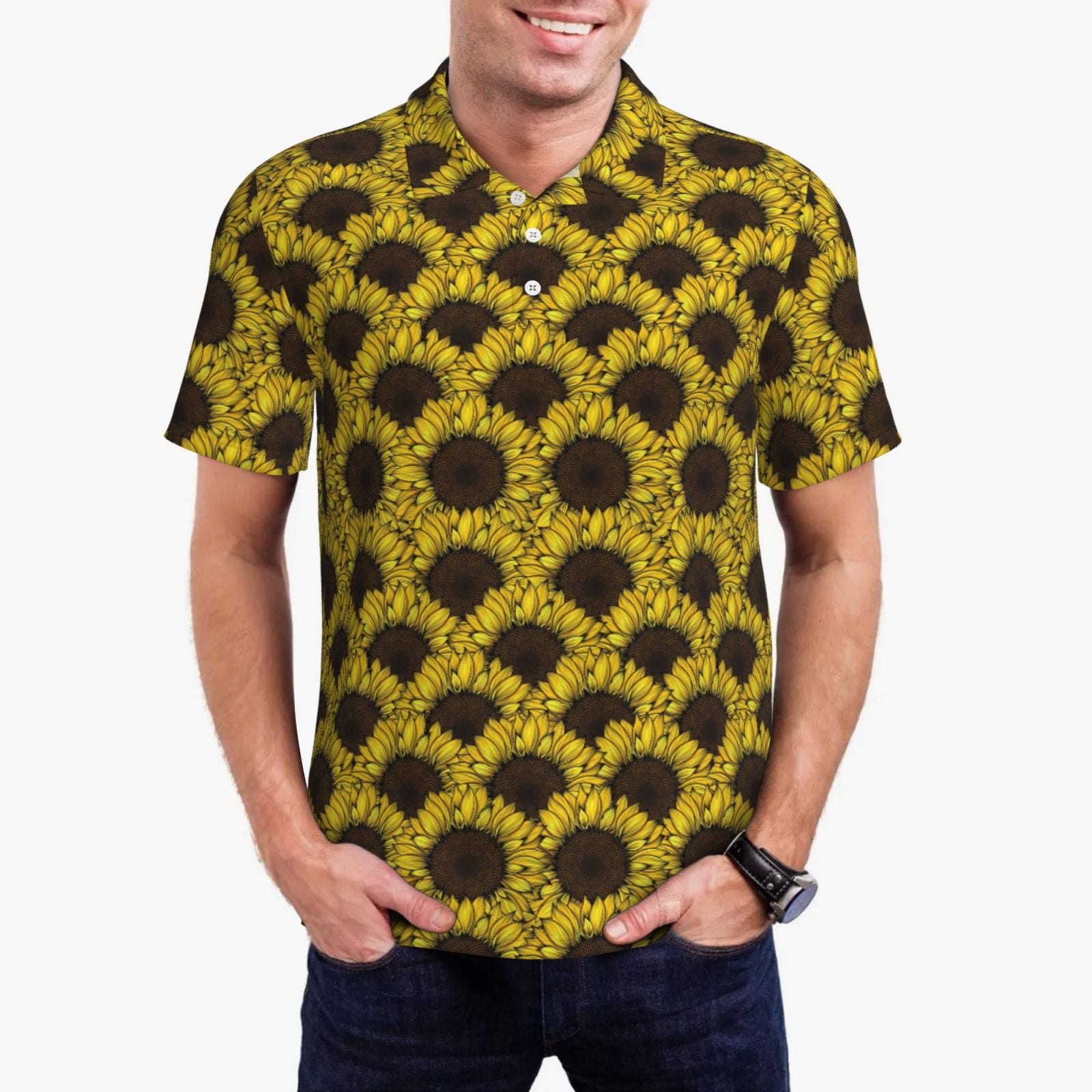 Polo Shirts for Men - Sunflowers 3 Classic Mens Polo Shirts Casual ...