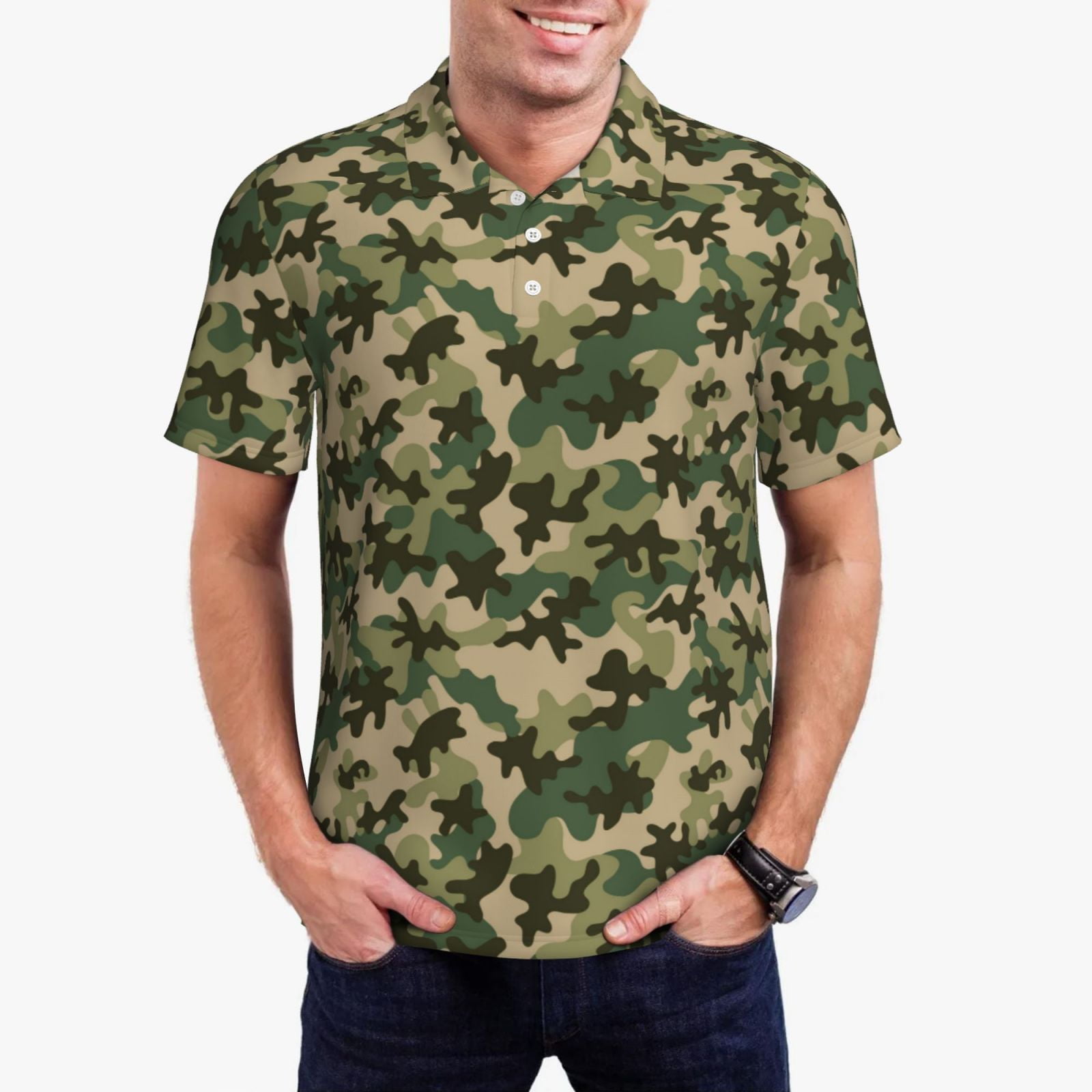 Polo Shirts for Men - camouflage-04 Classic Mens Polo Shirts Casual ...