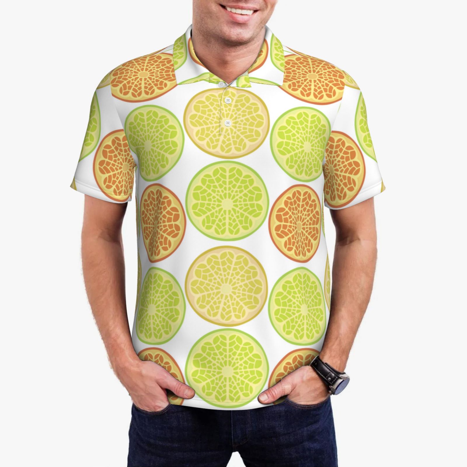 Polo Shirts for Men - cartoon Lemon Mens Polo Shirts Short Sleeve ...