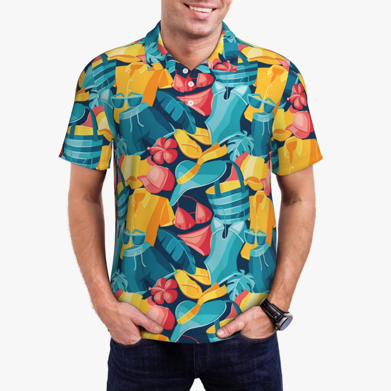 Polo Shirts for Men colorful summer clothes Casual Mens Short Sleeve ...