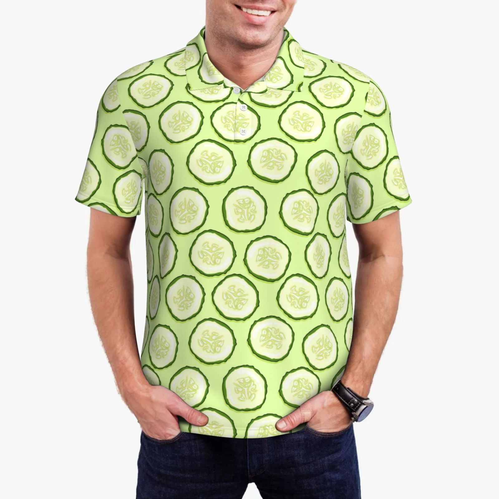 Polo Shirts for Men - cute Cucumber slices Soft Comfort Breathable ...