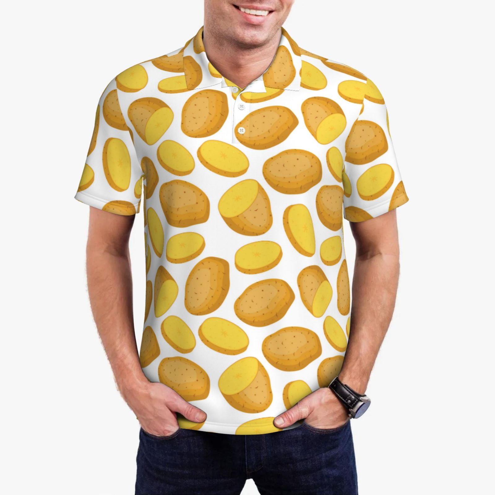 Polo Shirts for Men - cute Potato Classic Mens Polo Shirts Casual Short ...