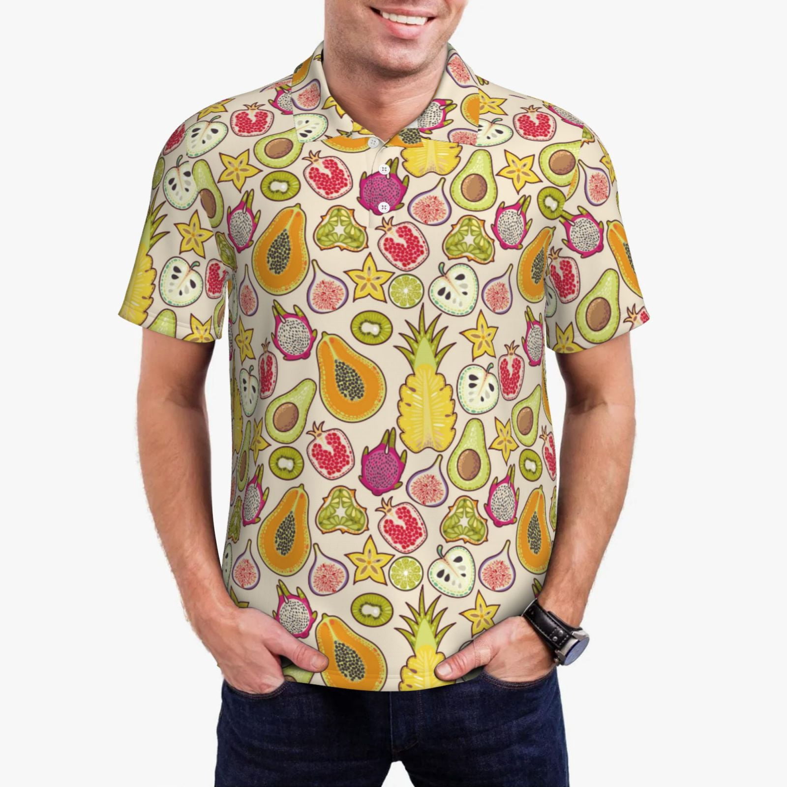 Polo Shirts for Men, cute fruits Cuteness Casual Mens Polo Shirts Short ...