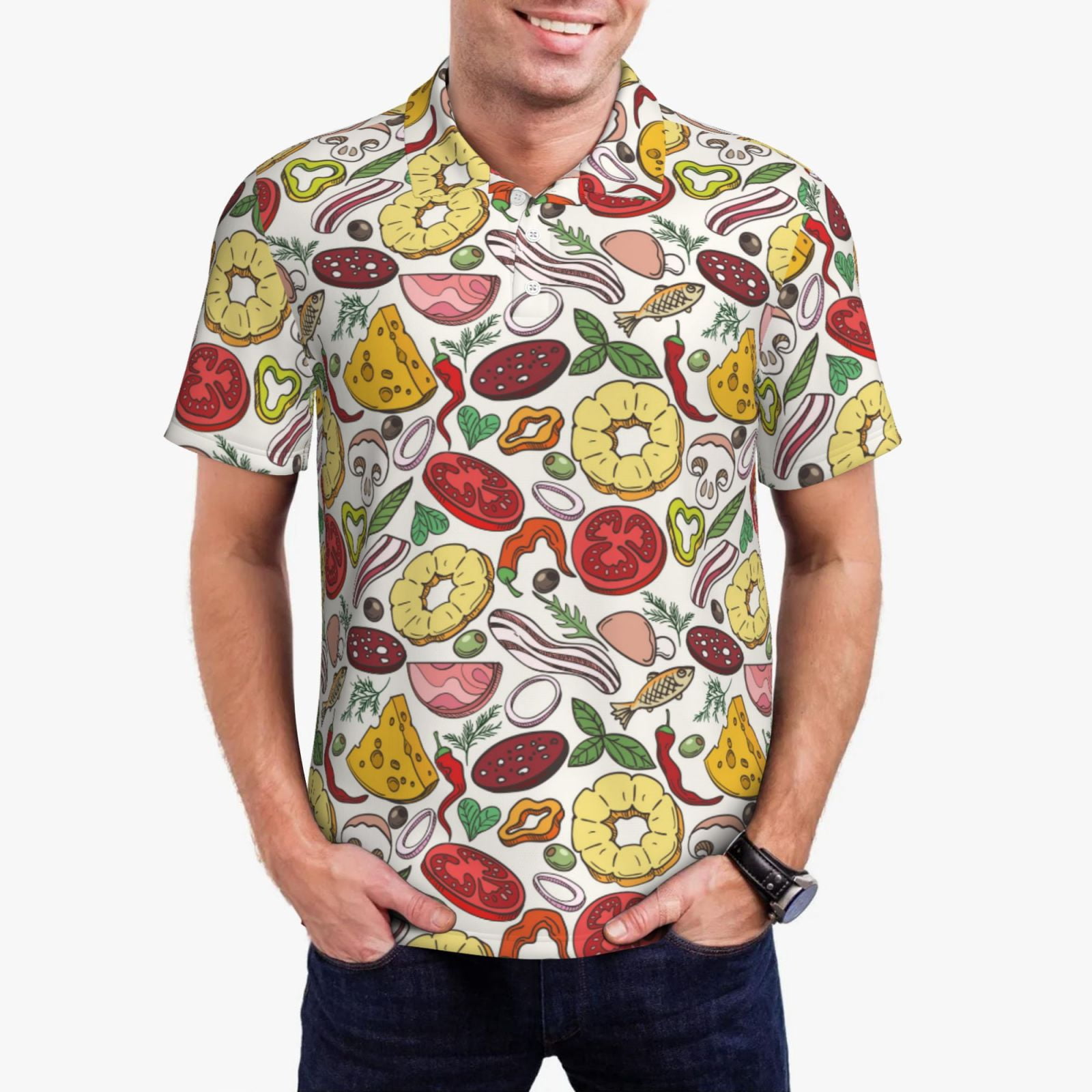 Polo Shirts for Men, funny food(1) Cuteness Casual Mens Polo Shirts ...
