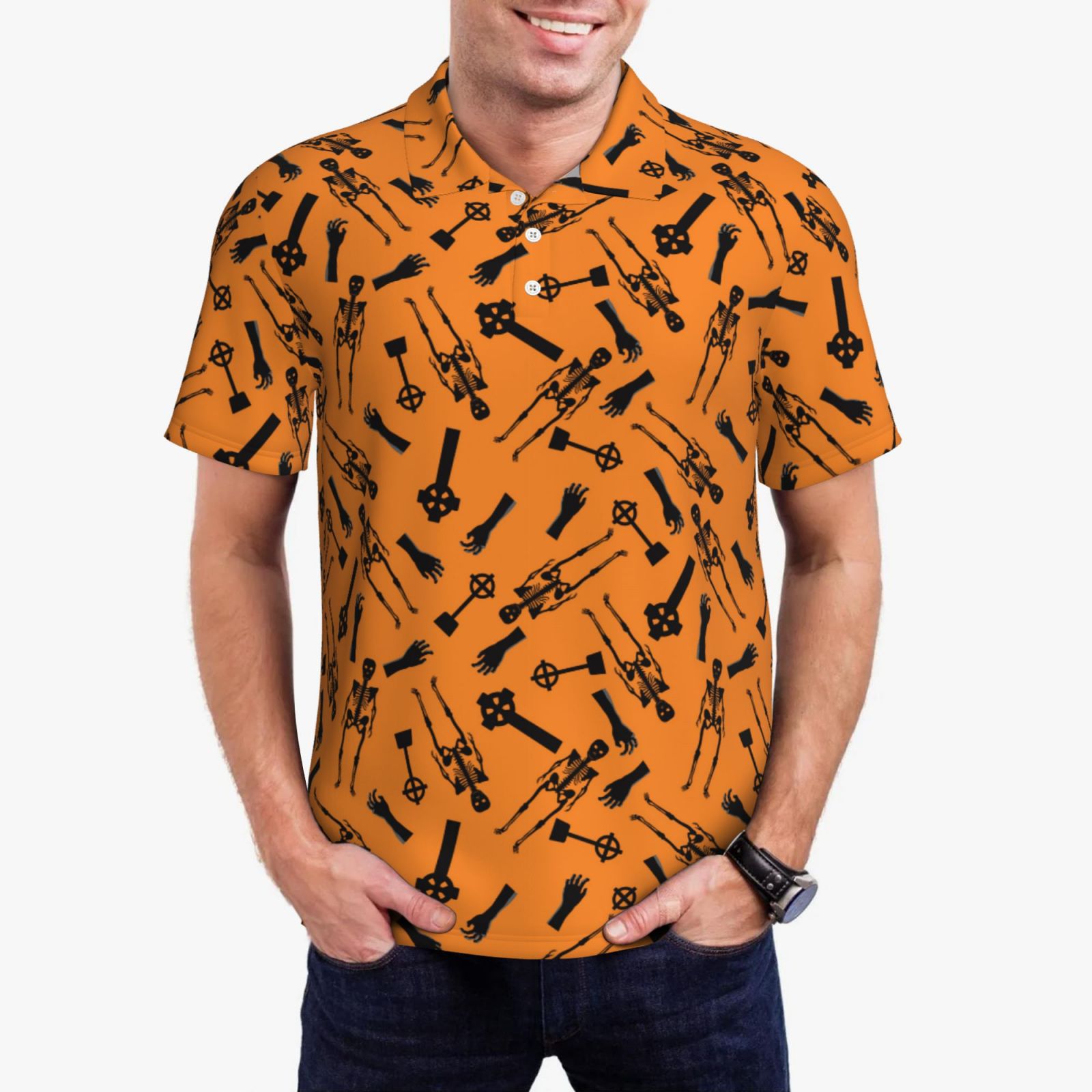 Polo Shirts for Men, funny skull Cuteness Casual Mens Polo Shirts Short ...