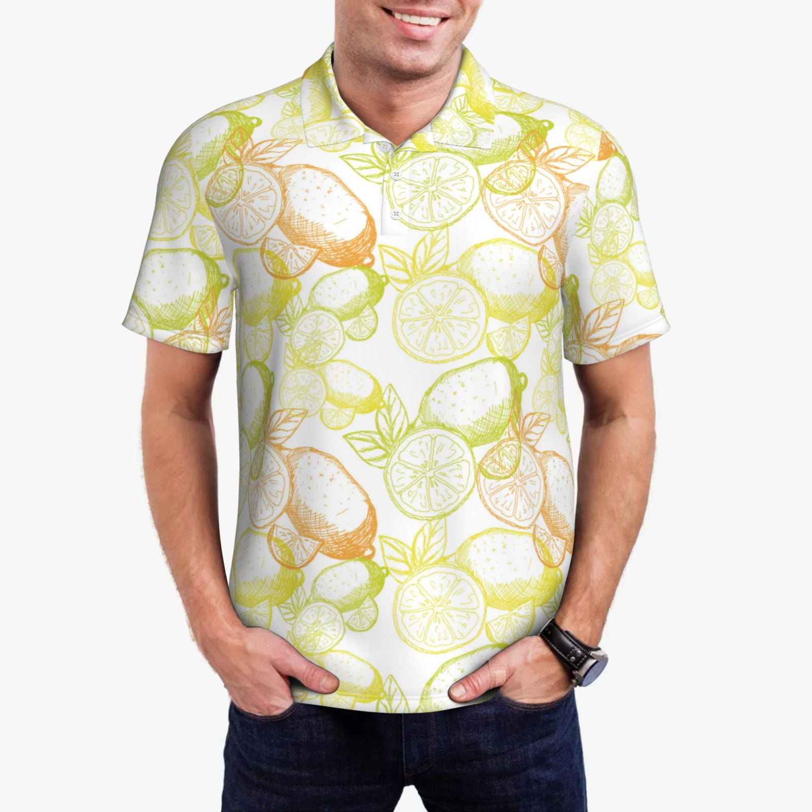 Polo Shirts for Men - lemon potatoes Soft Comfort Breathable Casual ...