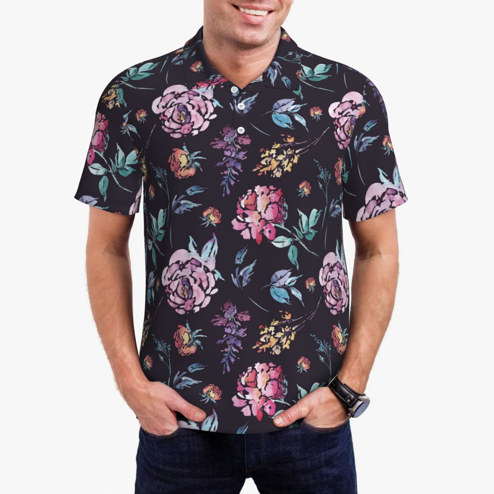 Polo Shirts for Men - roses flowers Soft Comfort Breathable Casual Mens ...