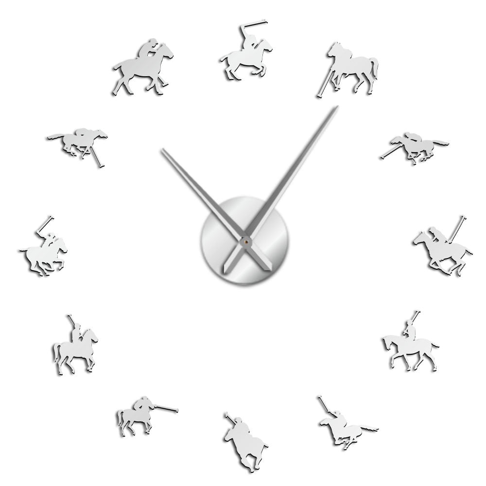 Polo Sport Pony Match Wall Art DIY Giant Wall Clock Poloist Horse ...
