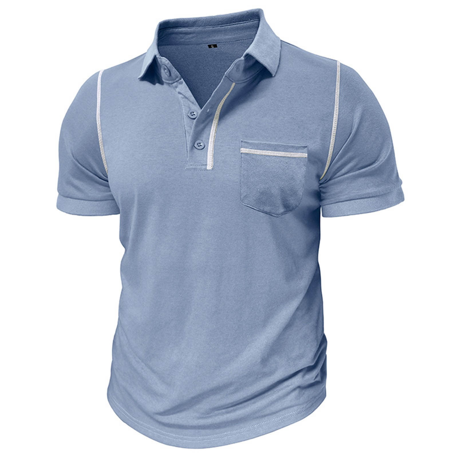 Polo T Shirts For Men Classic Casual Knit Fabric Three Button Placket ...