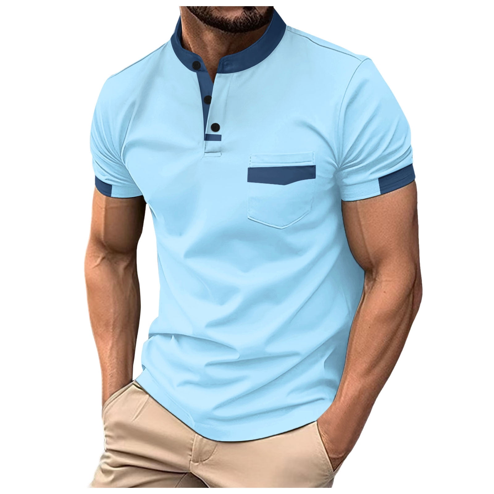 Polo Tees for Men Classic Button Big and Tall Mens Polos with Pocket ...