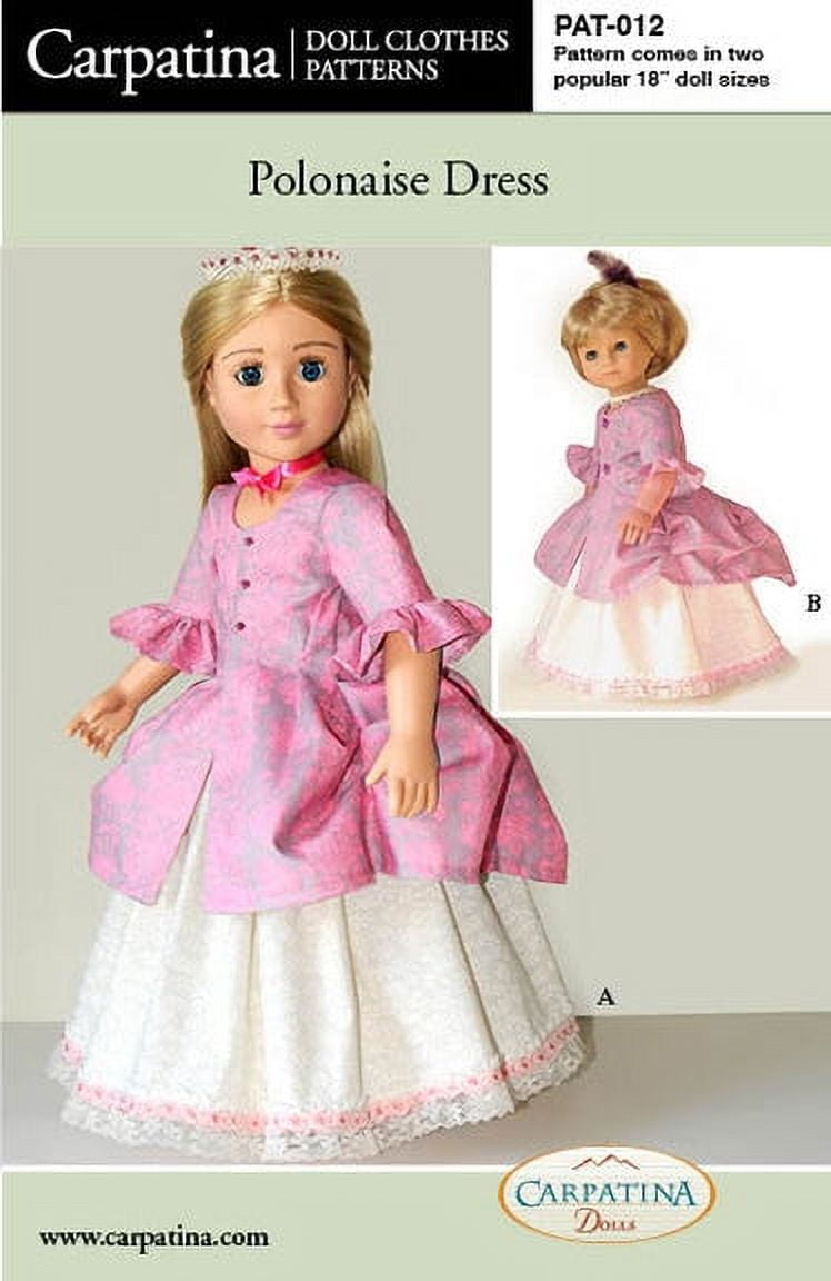 Polonaise Dress Sewing Pattern for 18 in American Girl and Carpatina ...