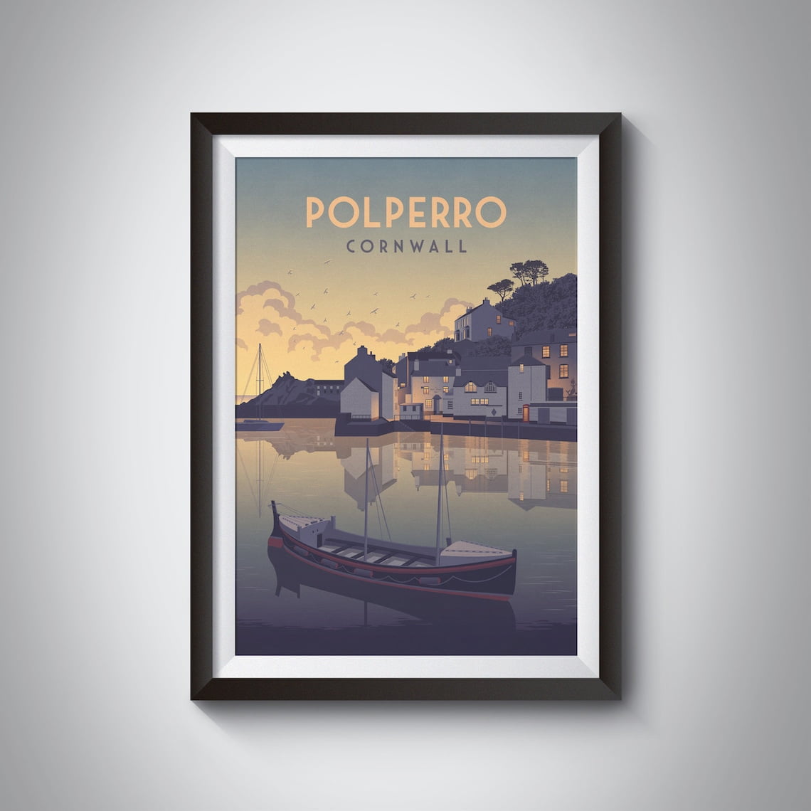 Polperro Cornwall Poster, Looe, Fishing Village, Uk Travel Print ...