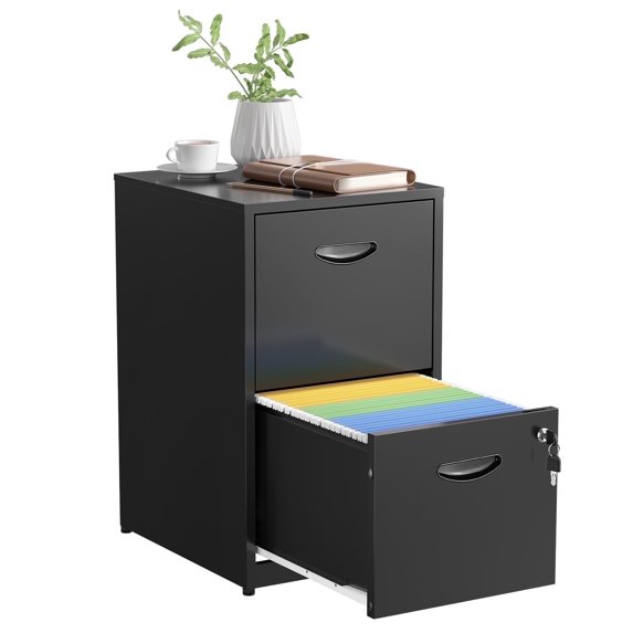 Polup Metal 2-Drawer File Cabinet, Legal Size, Freestanding Storage ...