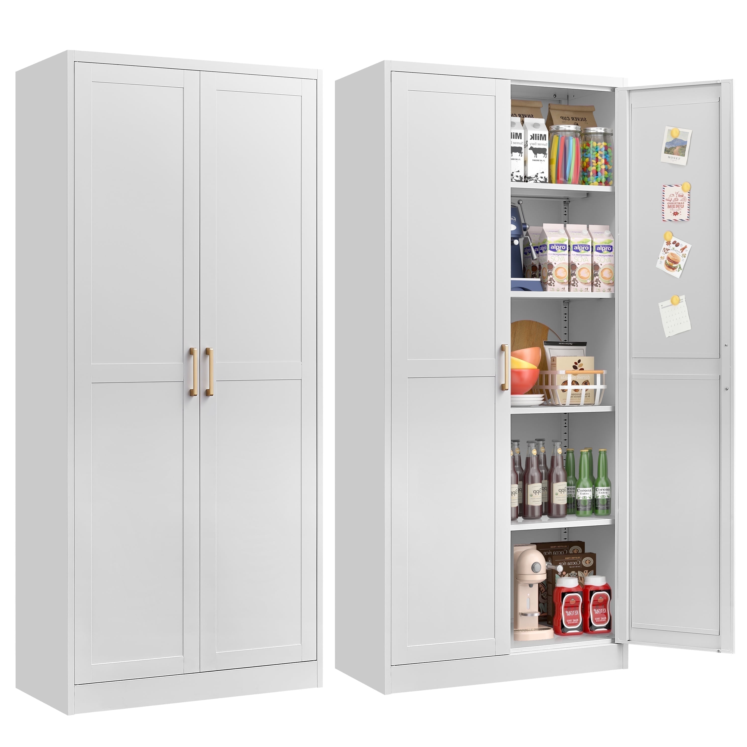 Polup 71" Tall Storage Cabinet,Kitchen Pantry Storage Cabinet with ...